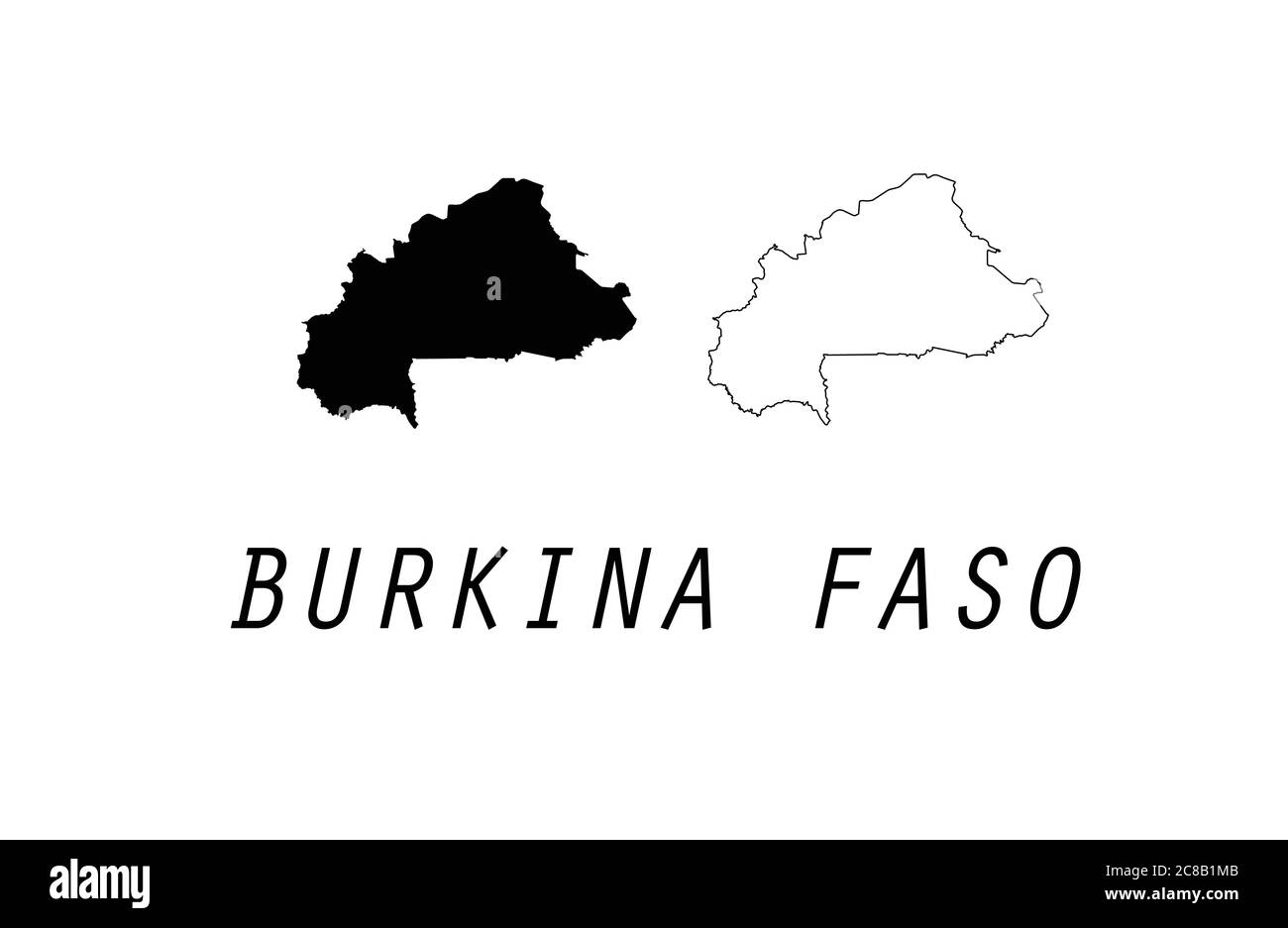 Burkina Faso map outline vector illustration Stock Vector Image & Art - Alamy