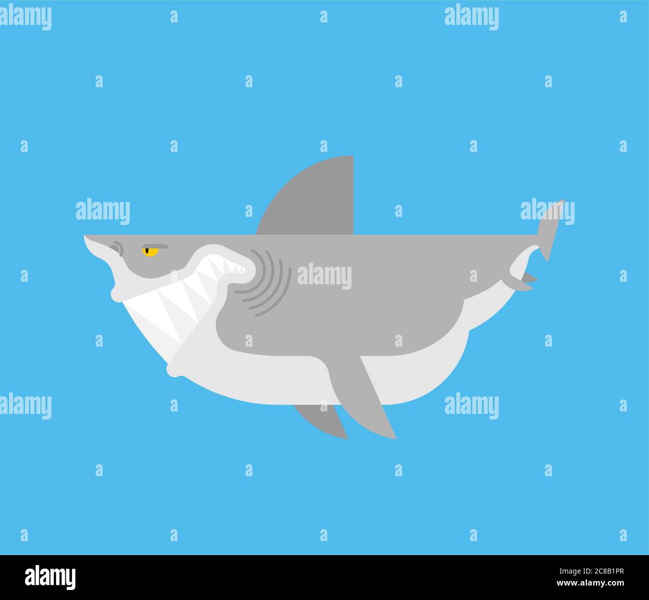 Shark cartoon isolated. Sea animal predator. Vector illustration Stock ...
