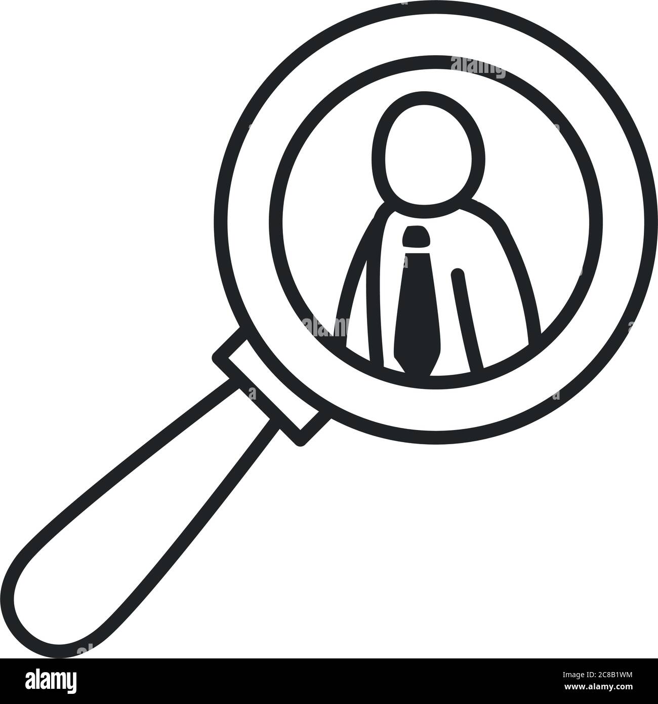 Businessman avatar in lupe line style icon design, Office business ...