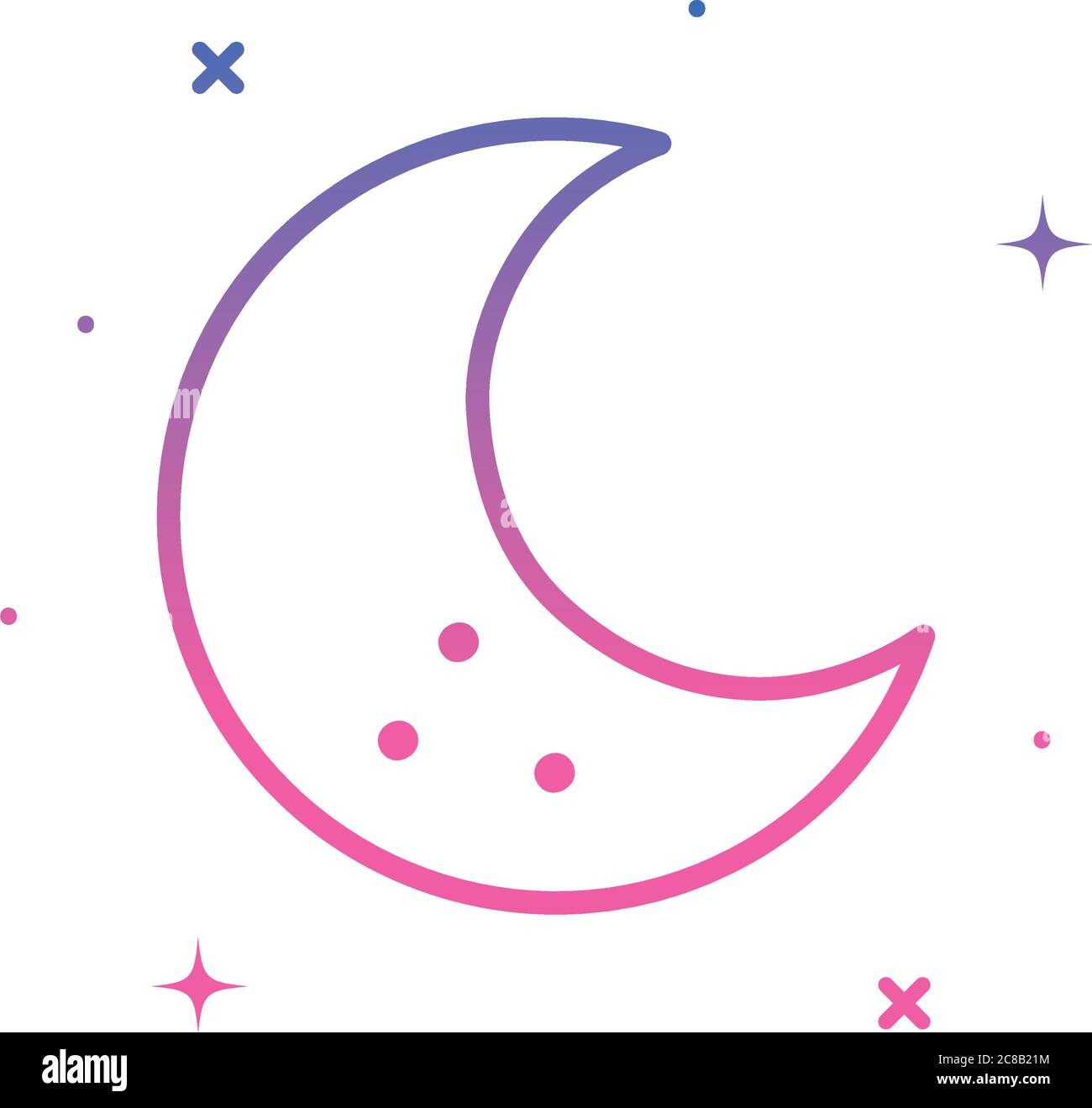 Moon gradient style icon of night bedtime sky space moonlight nature ...