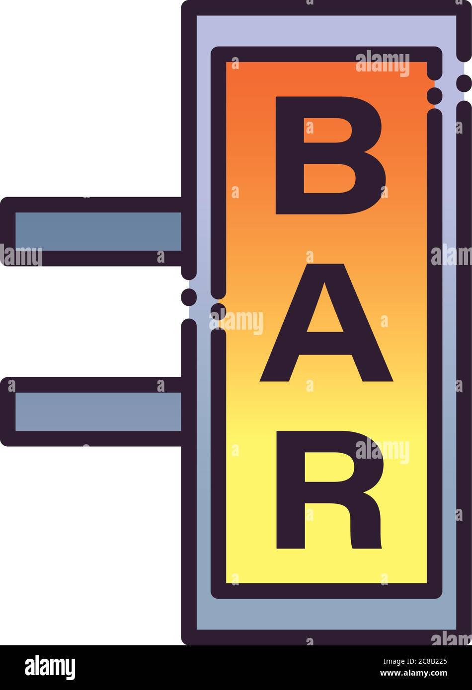 bar banner fill and gradient style icon design, Alcohol drink and ...