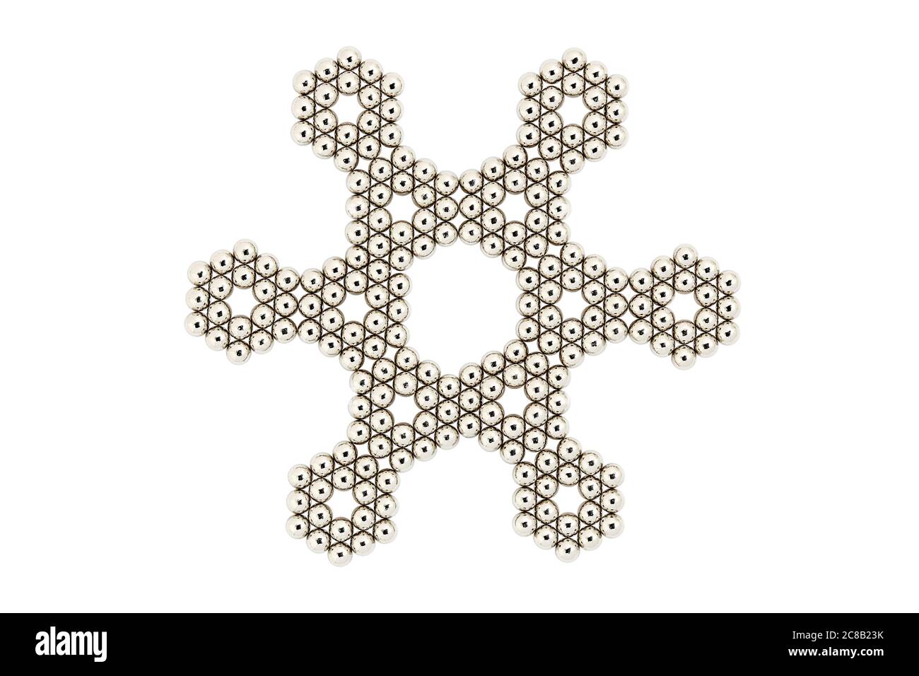 star made with silver balls isolated on white Stock Photo - Alamy