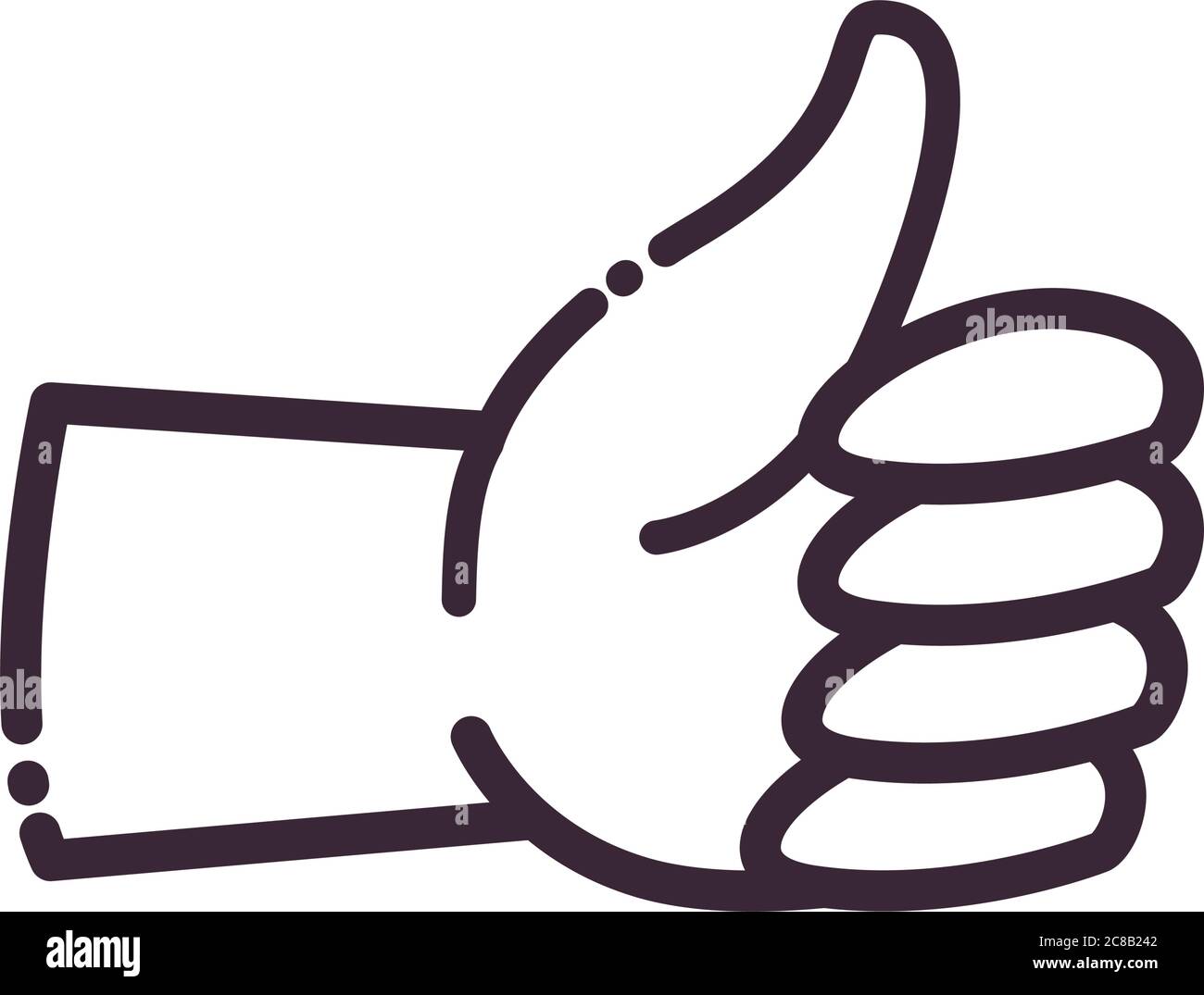 like gesture with hand line style icon design of People arm finger ...