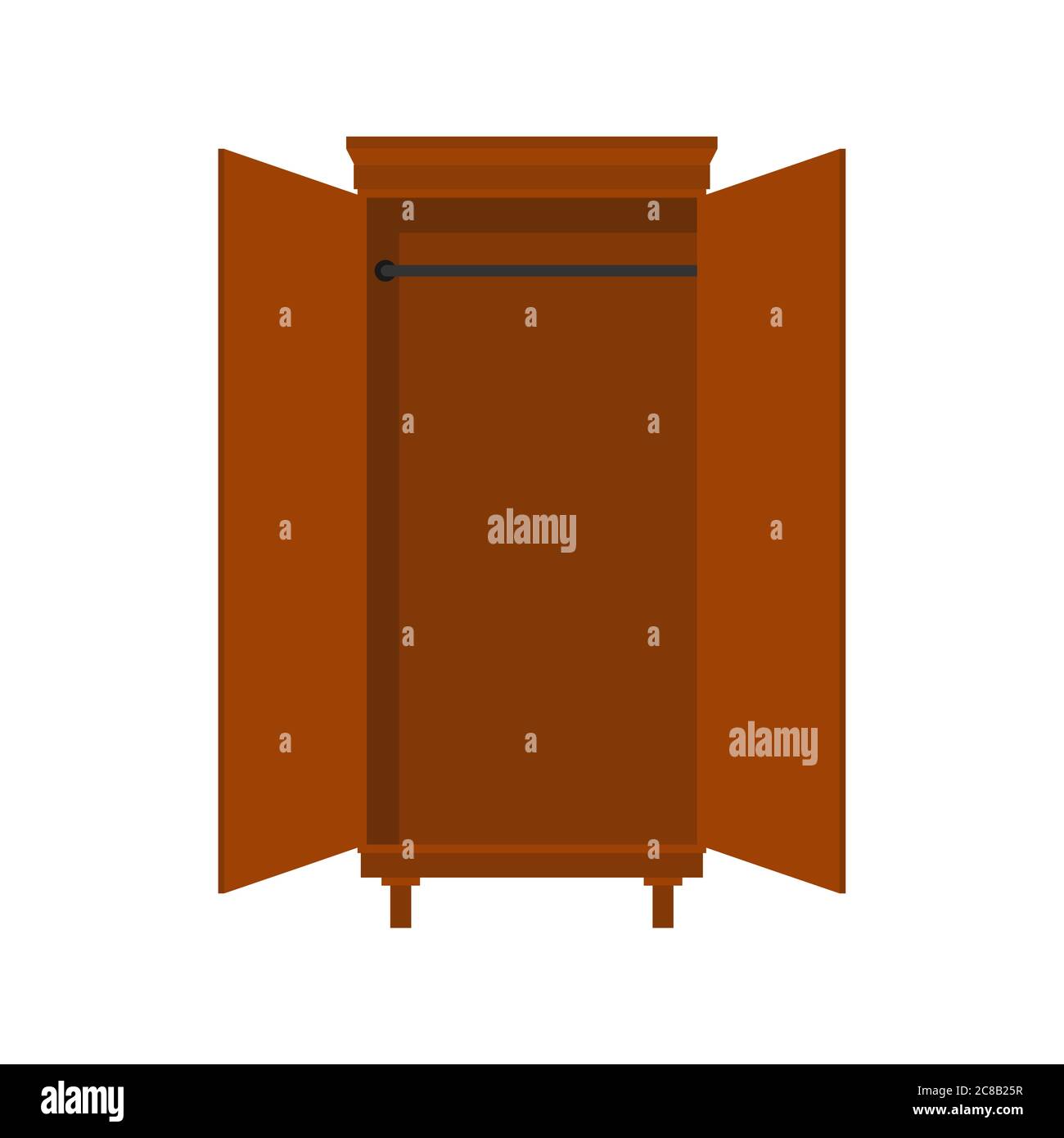 Empty cabinet with open doors. vector illustration Stock Vector Image ...