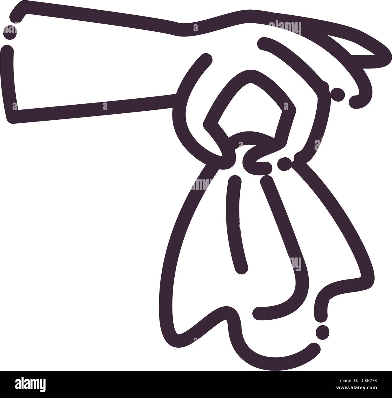 hand holding tissue line style icon design of People arm finger person ...