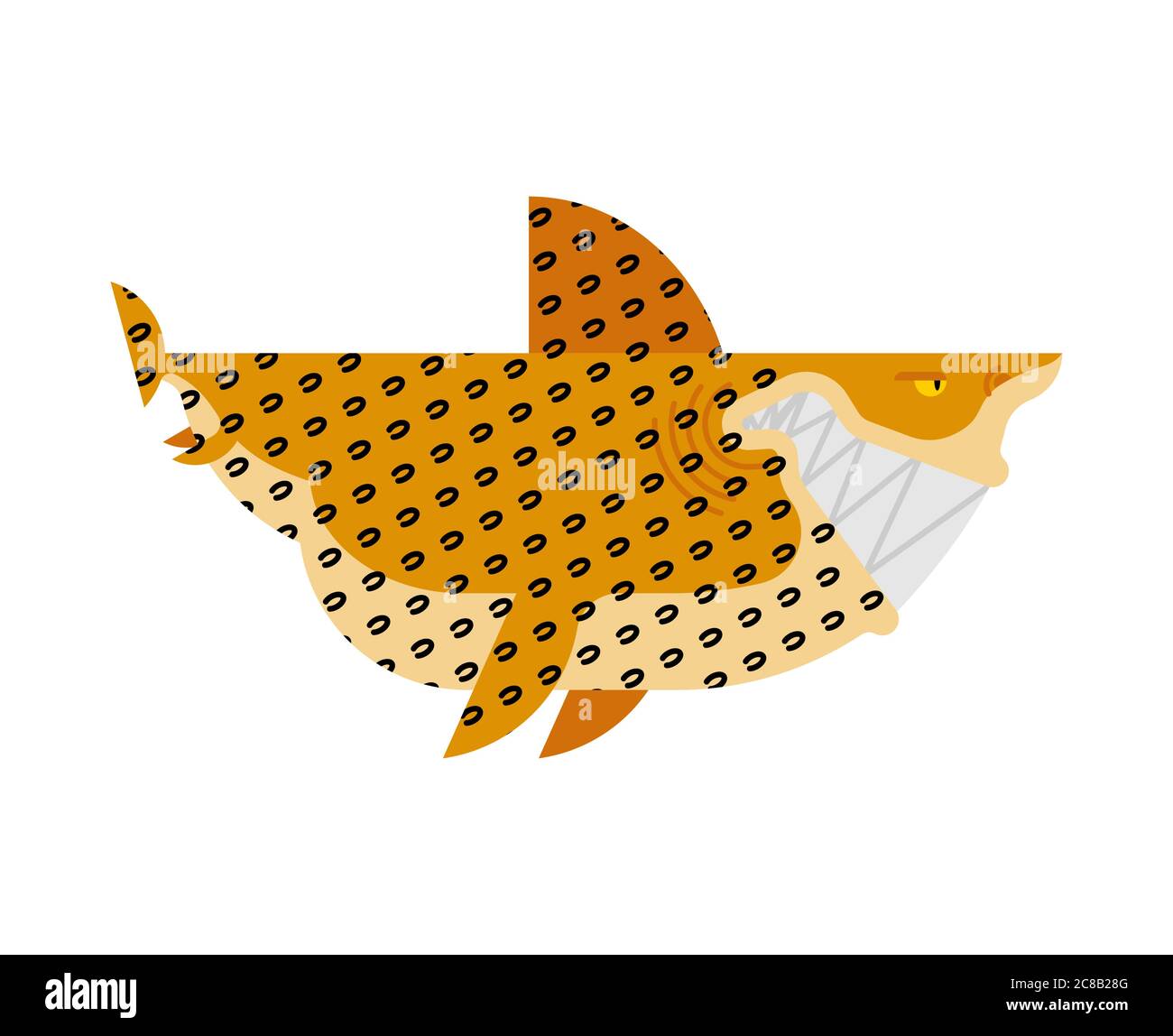 Leopard shark isolated. Sea animal predator. Vector illustration Stock ...