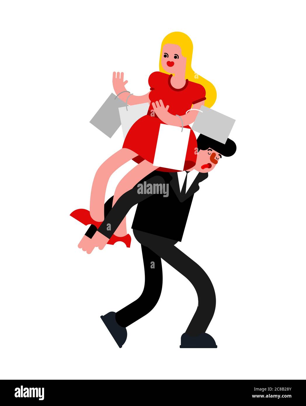 Stress shopping woman Stock Vector Images - Alamy