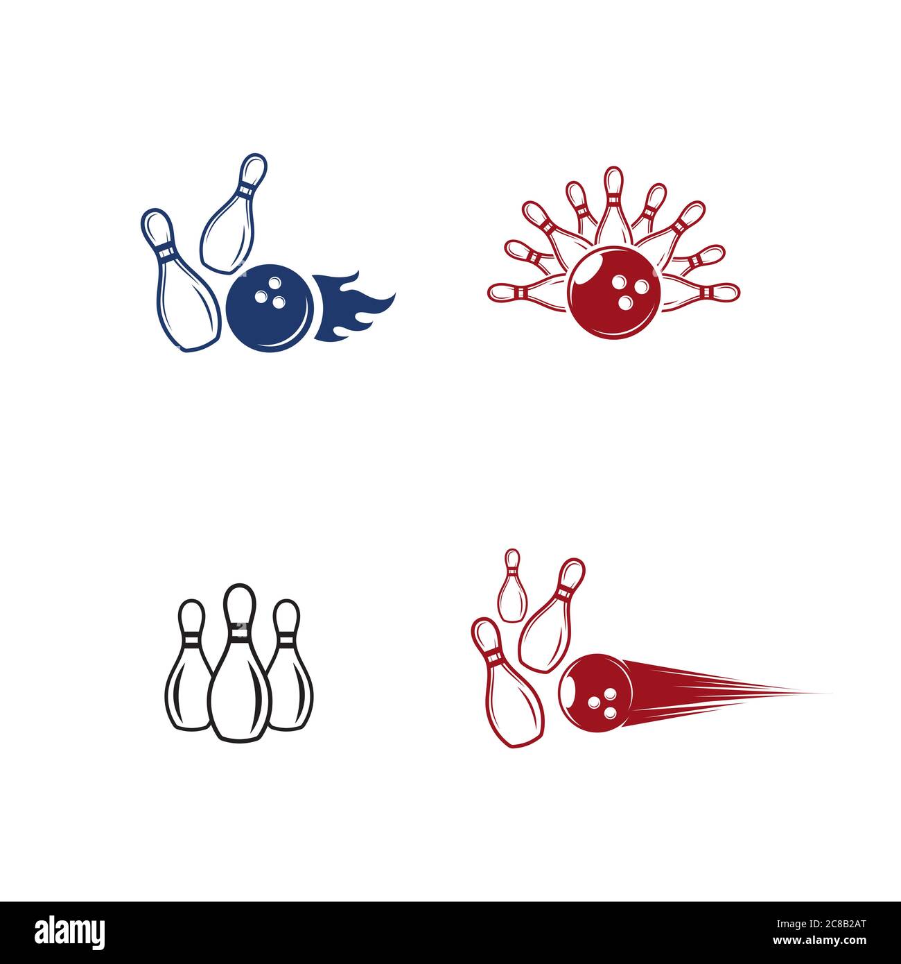 Vector bowling club logo hi-res stock photography and images - Alamy