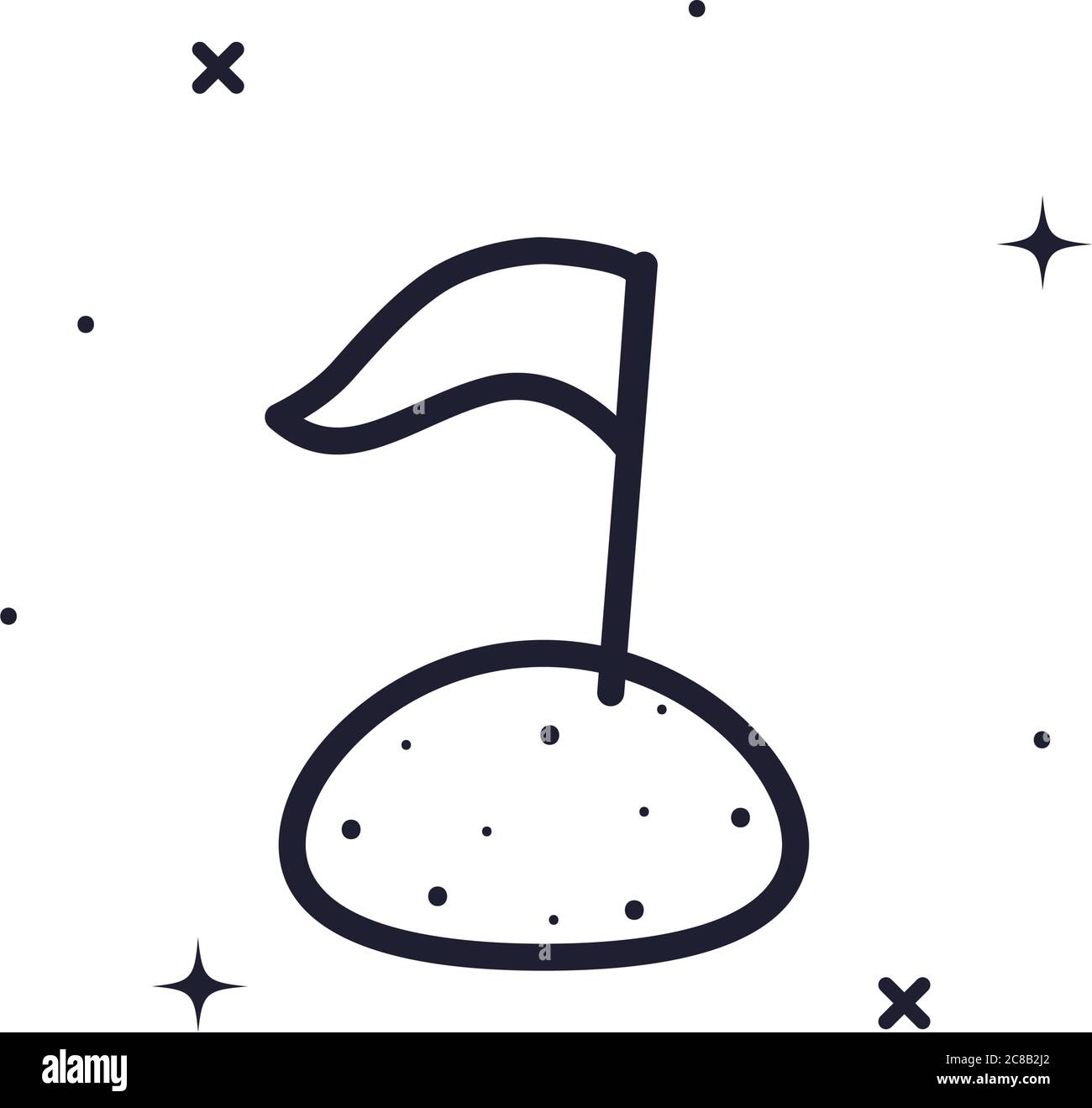 flag line style icon of Space futuristic cosmos and universe theme ...