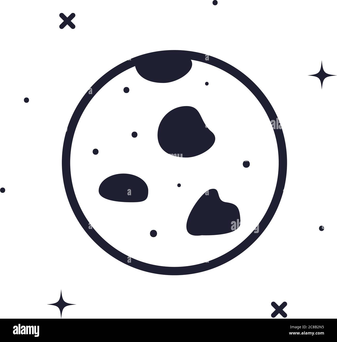 moon line style icon of Space futuristic cosmos and universe theme ...
