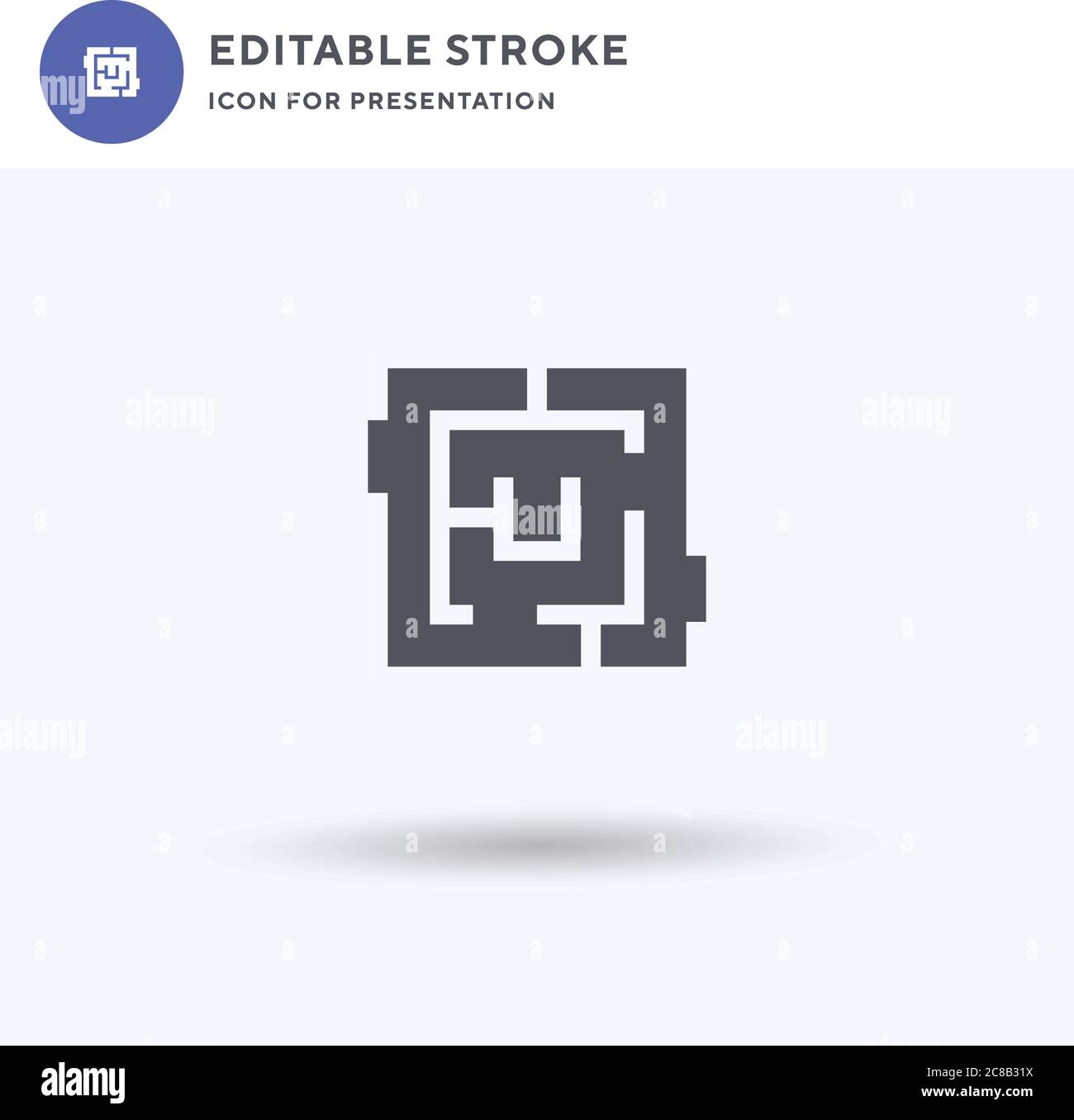 Maze icon vector, filled flat sign, solid pictogram isolated on white ...