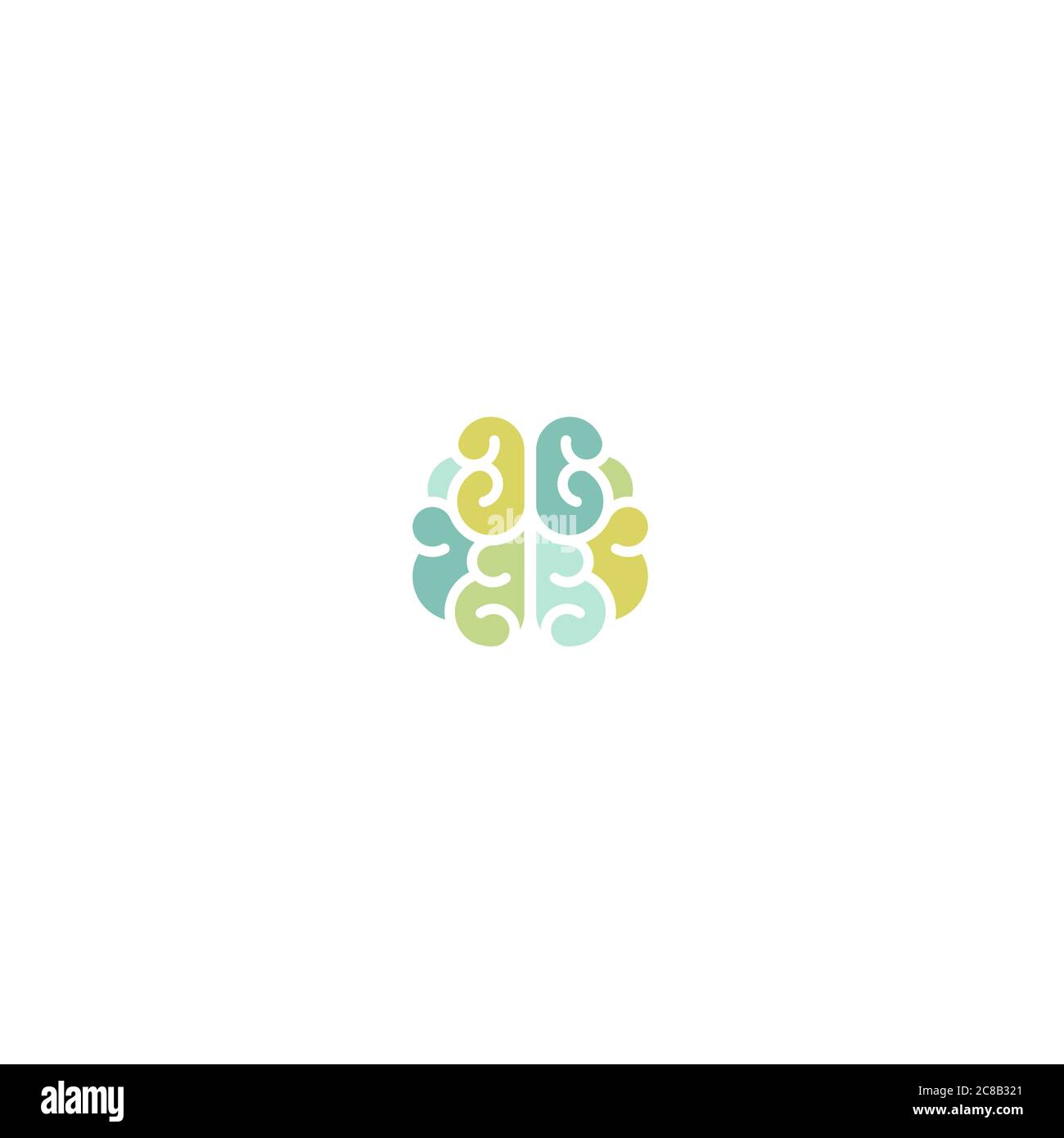 Blue and green brain icon. Intellect, phsychology, knowledge simple ...