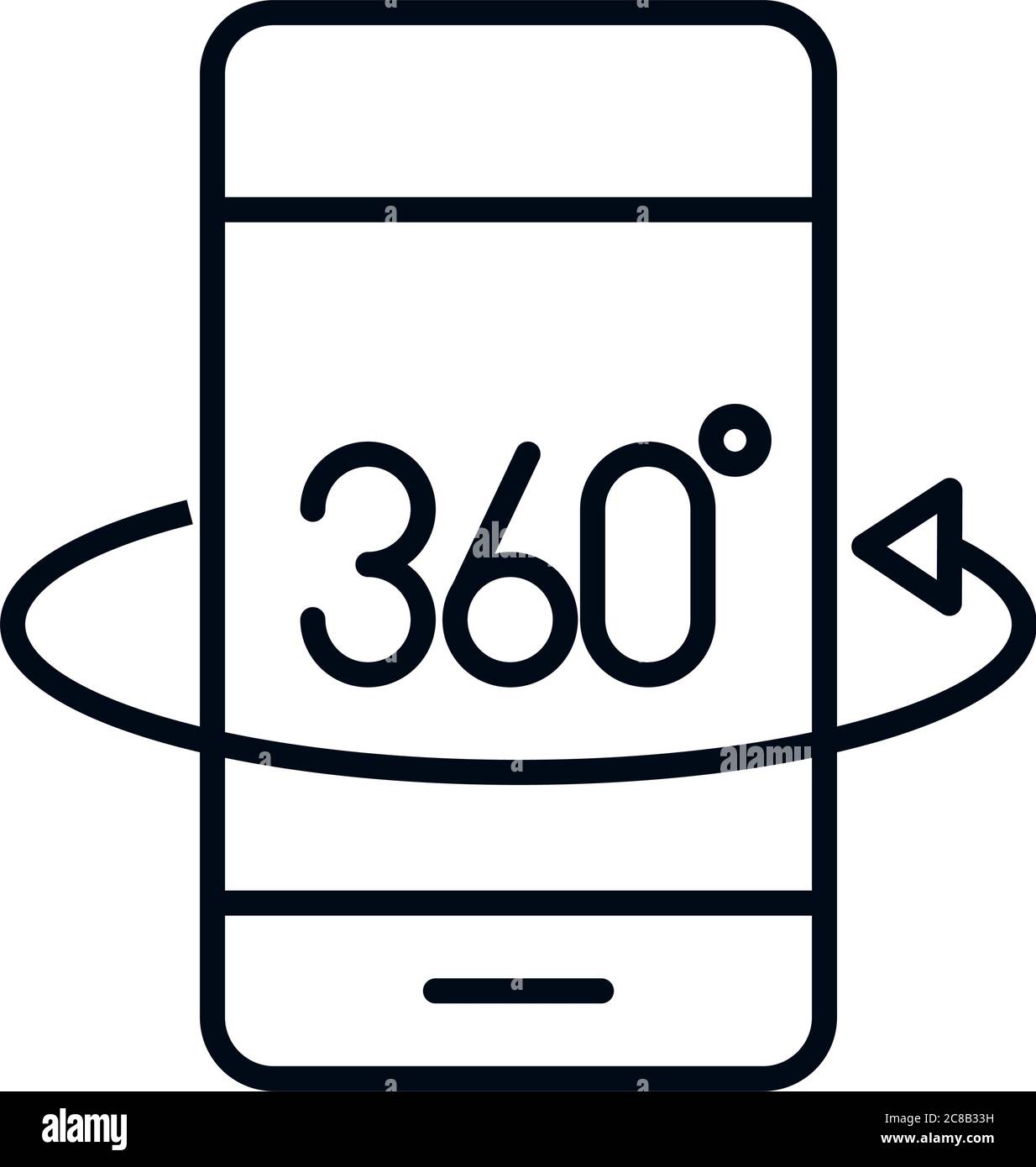 360 degree view virtual tour linear style icon design vector illustration Stock Vector Image ...