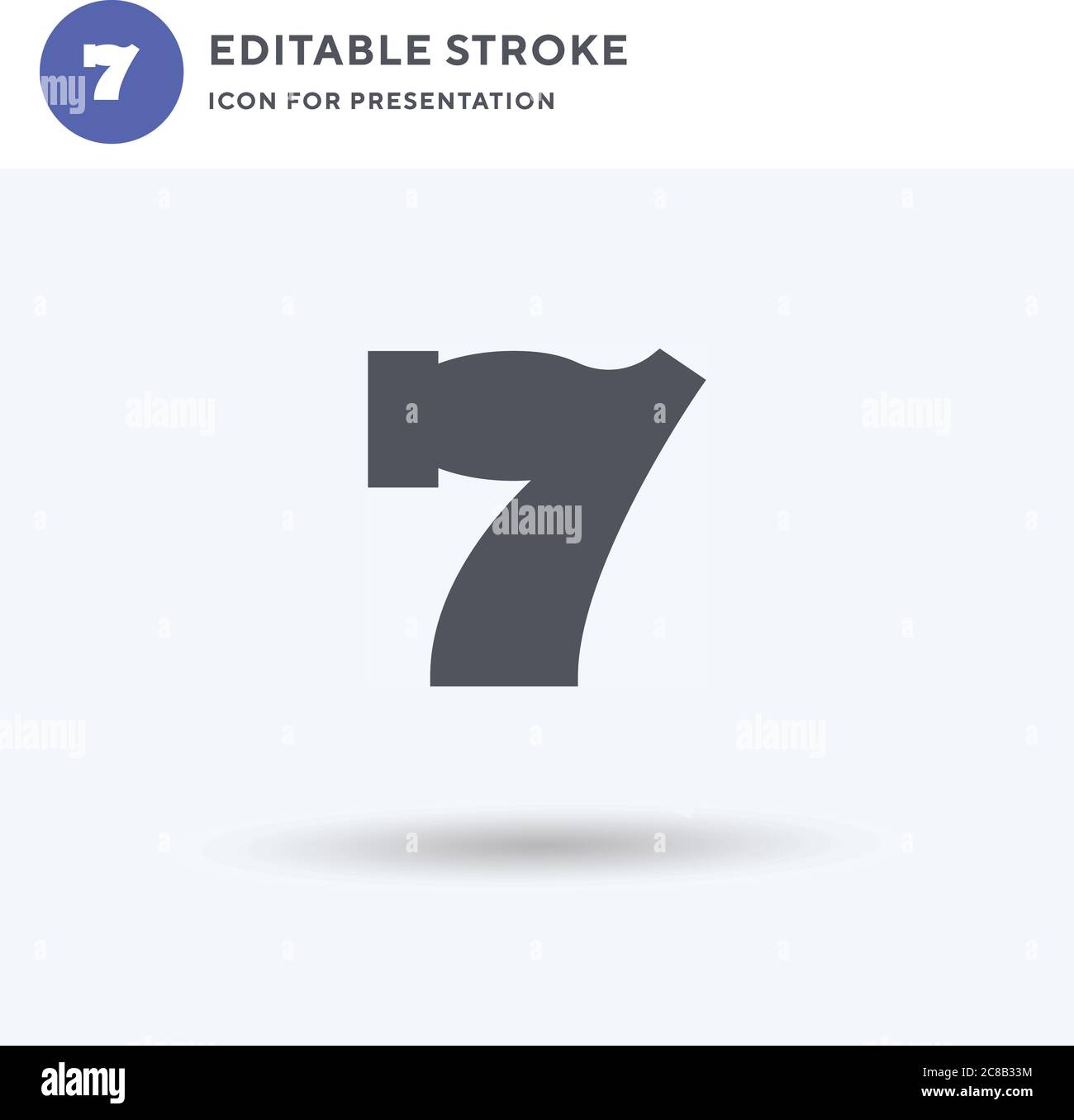 Seven icon vector, filled flat sign, solid pictogram isolated on white ...