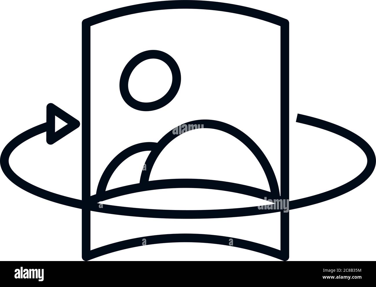 360 picture view virtual tour linear style icon design vector ...