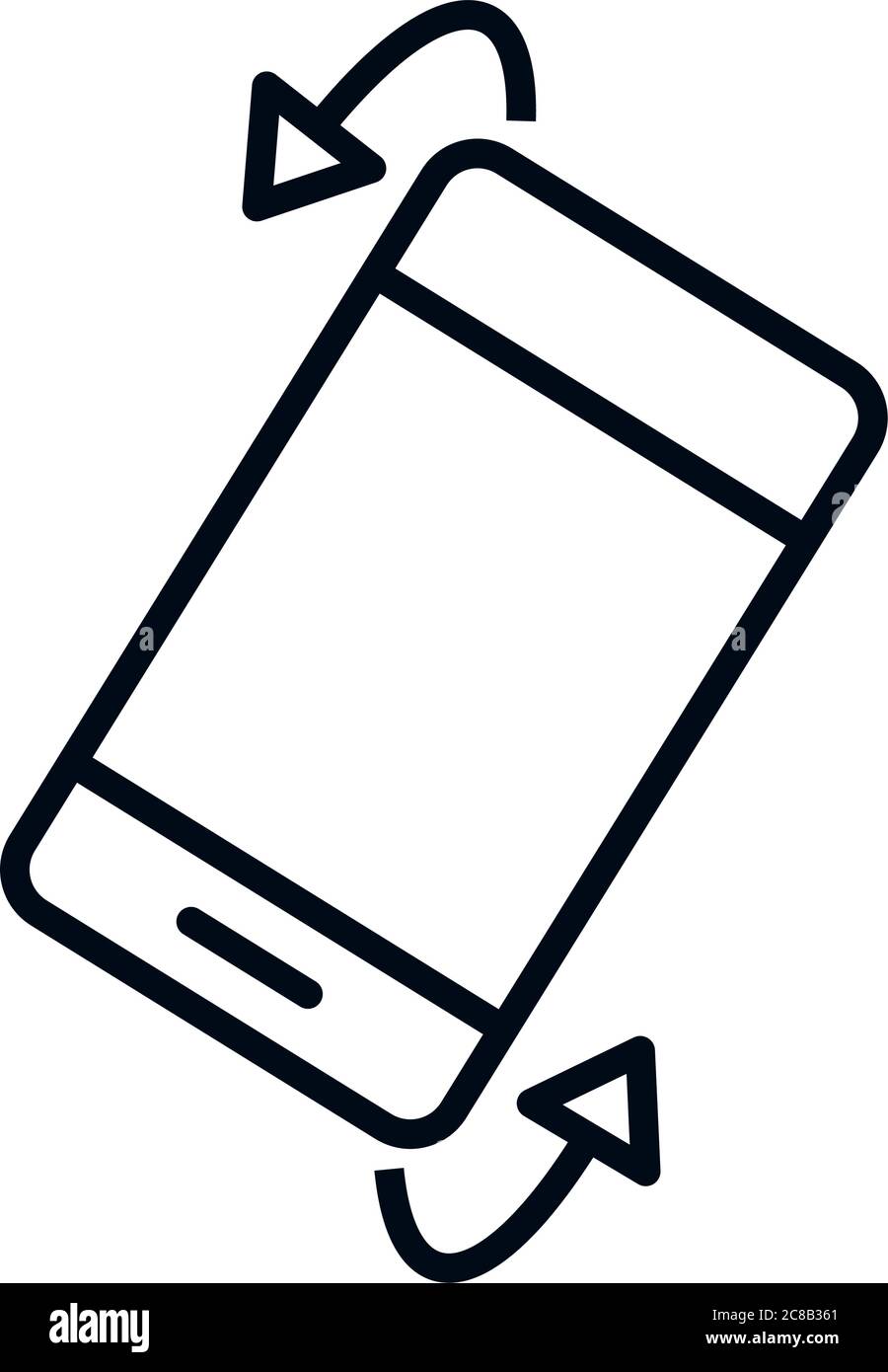 360 degree view smartphone linear style icon design vector illustration ...