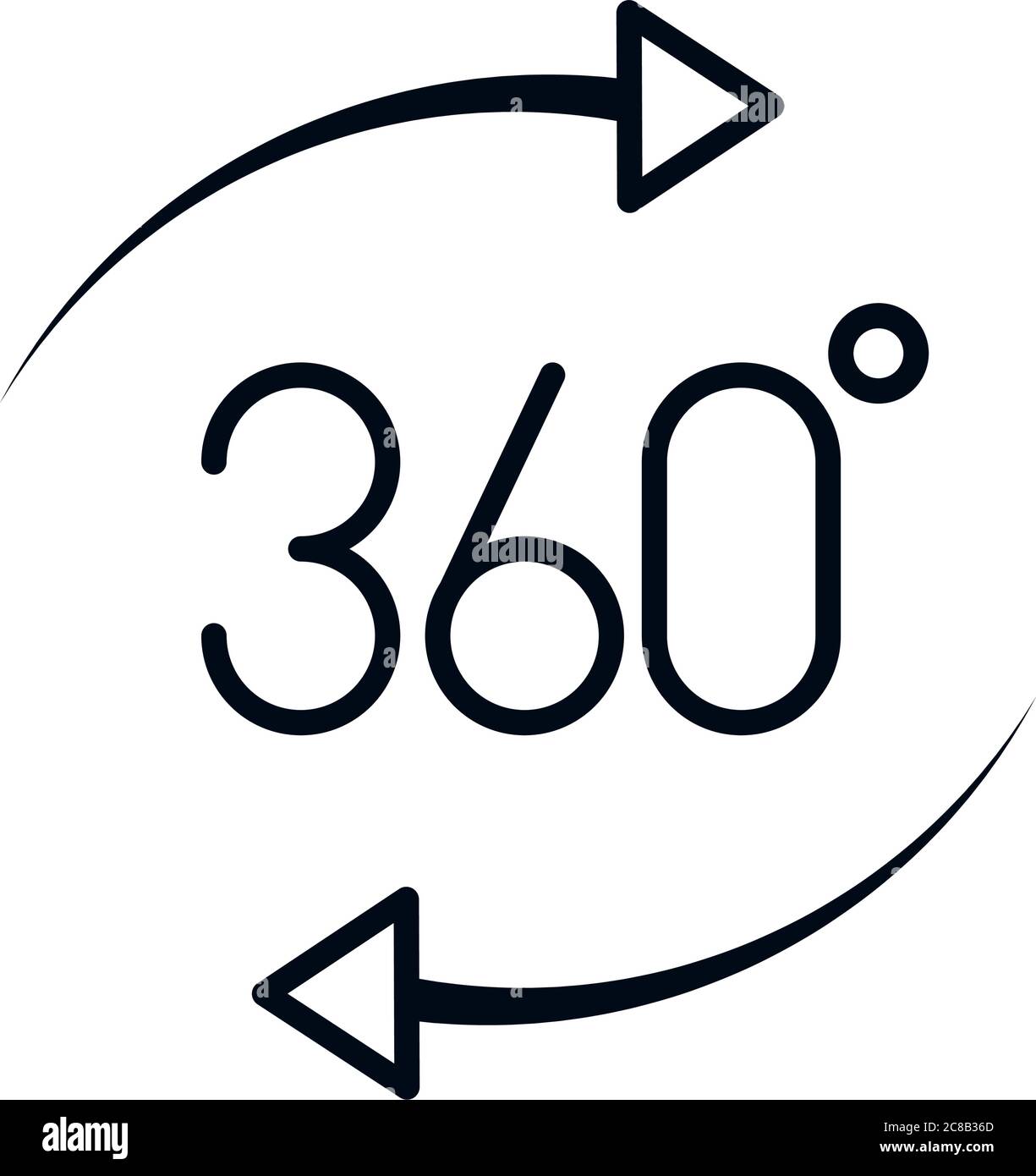 360 degree view virtual tour linear style icon design vector ...