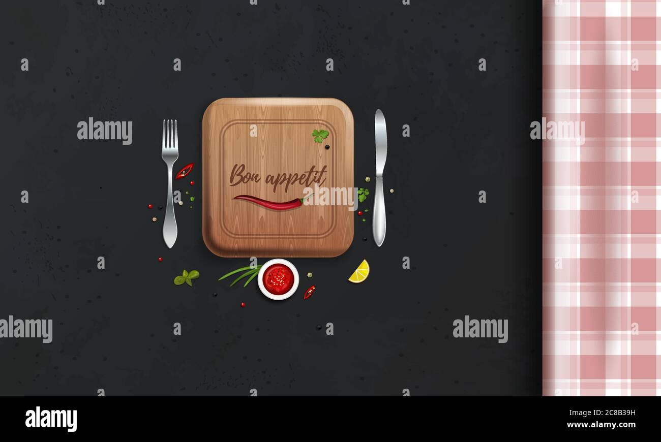 Kitchen board from above Stock Vector Images - Alamy