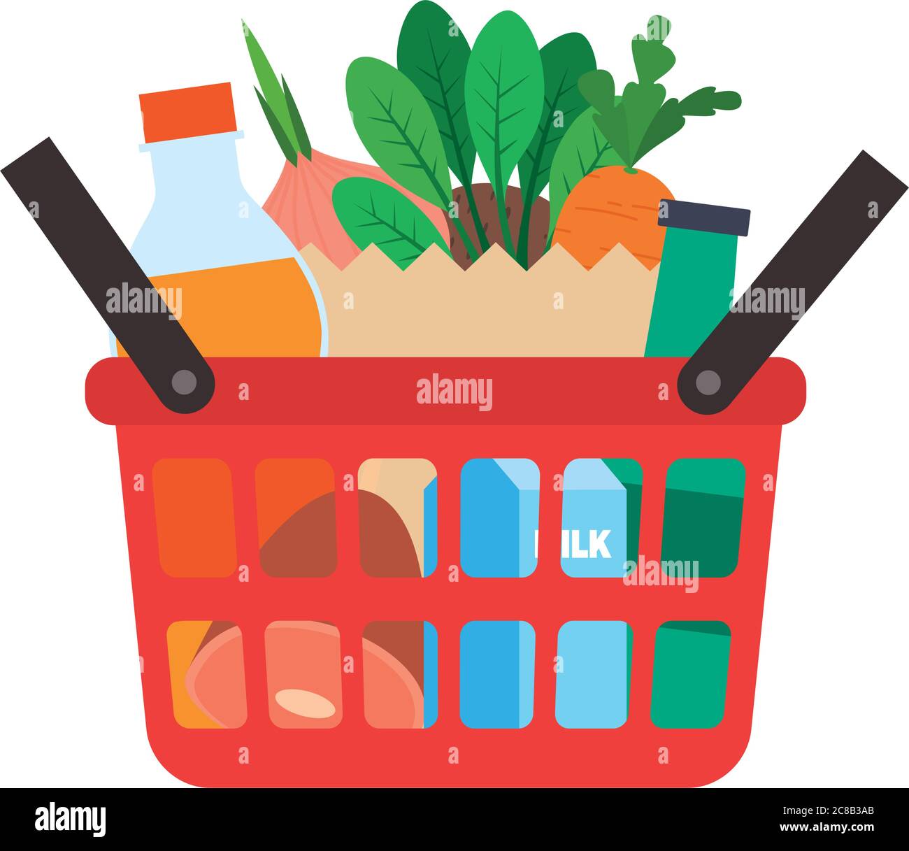 Grocery shopping basket icon Stock Vector Image & Art - Alamy