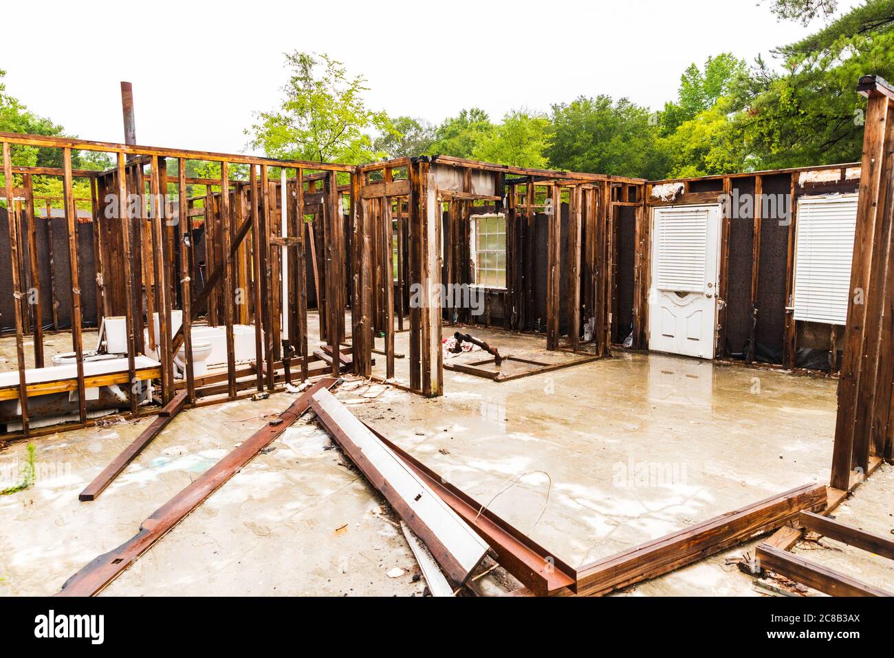 Remains of a home after being destroyed by fire Stock Photo - Alamy