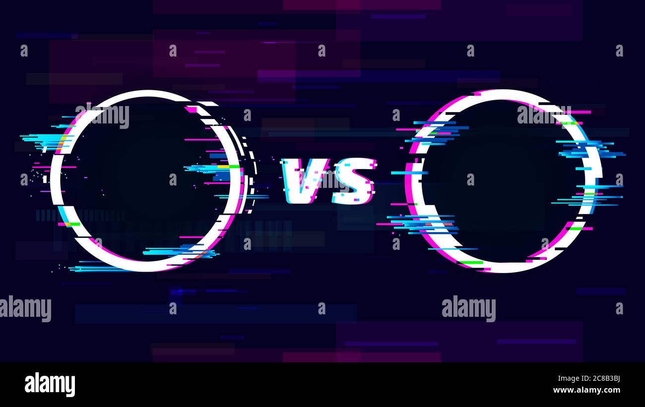 Versus glitch sign with VS letters. Battle, sport competition, match or ...