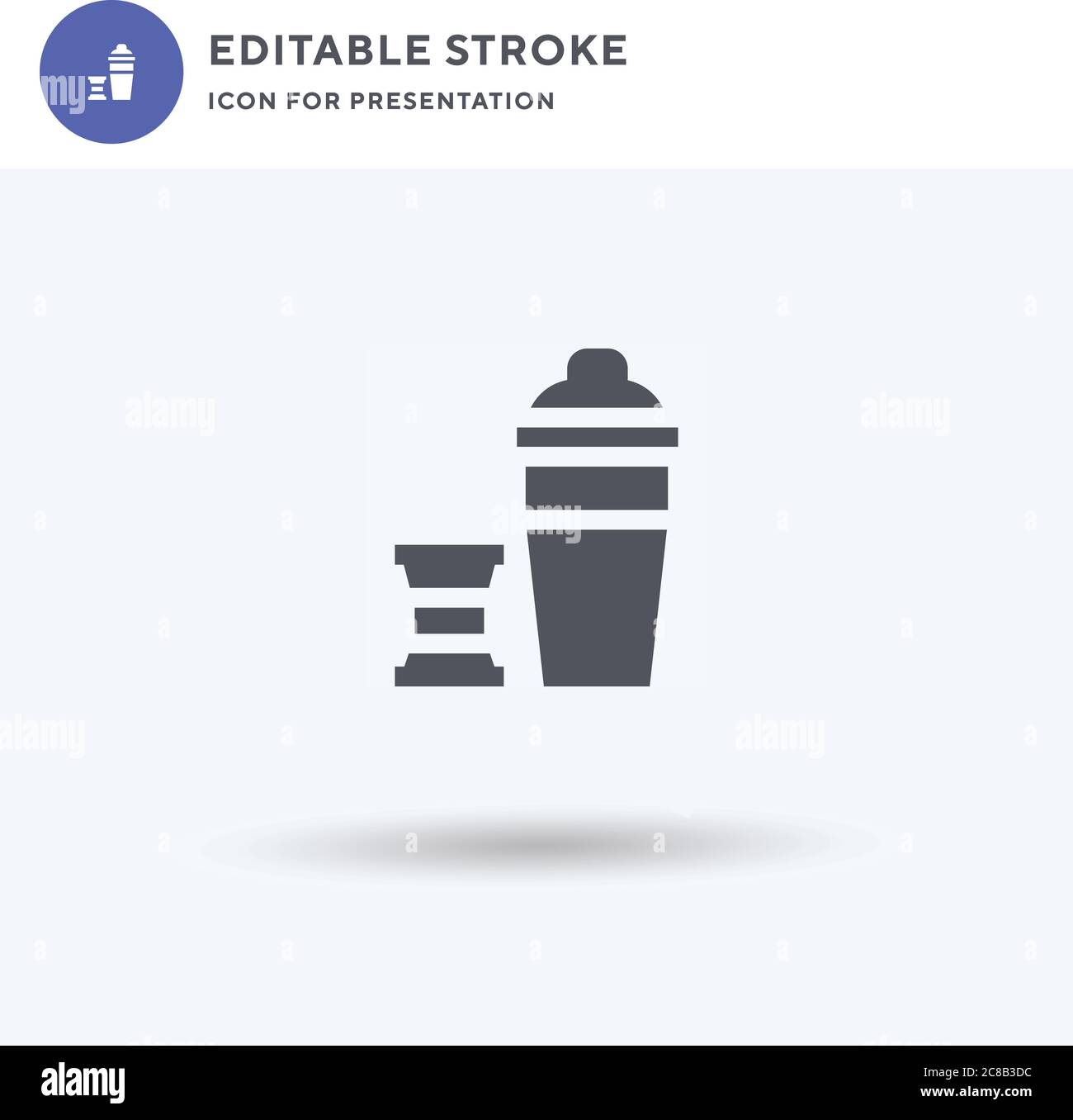 Shaker icon vector, filled flat sign, solid pictogram isolated on white ...