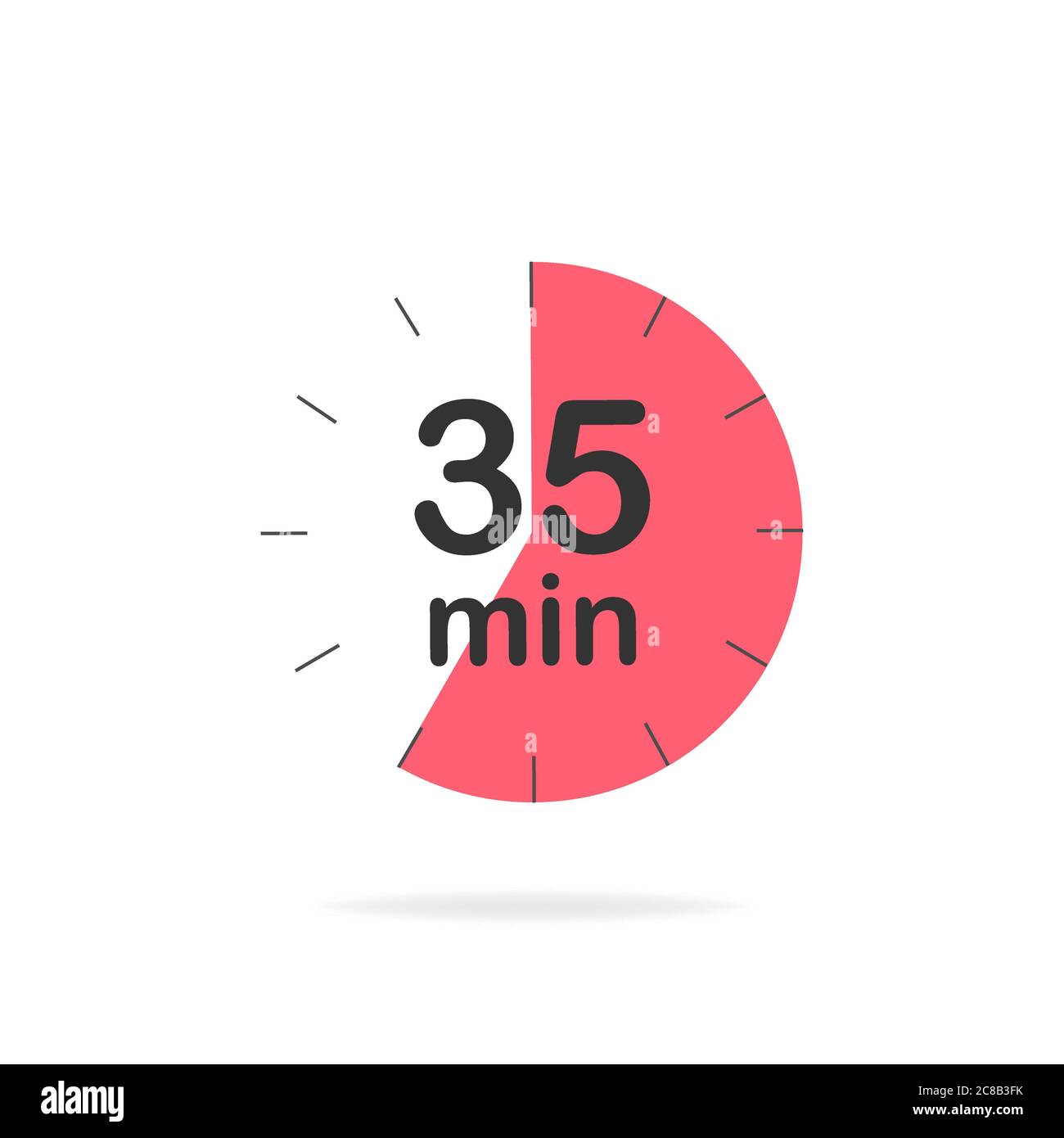 35 Minutes Timer Stopwatch Symbol In Flat Style Editable Isolated Vector Illustration Stock