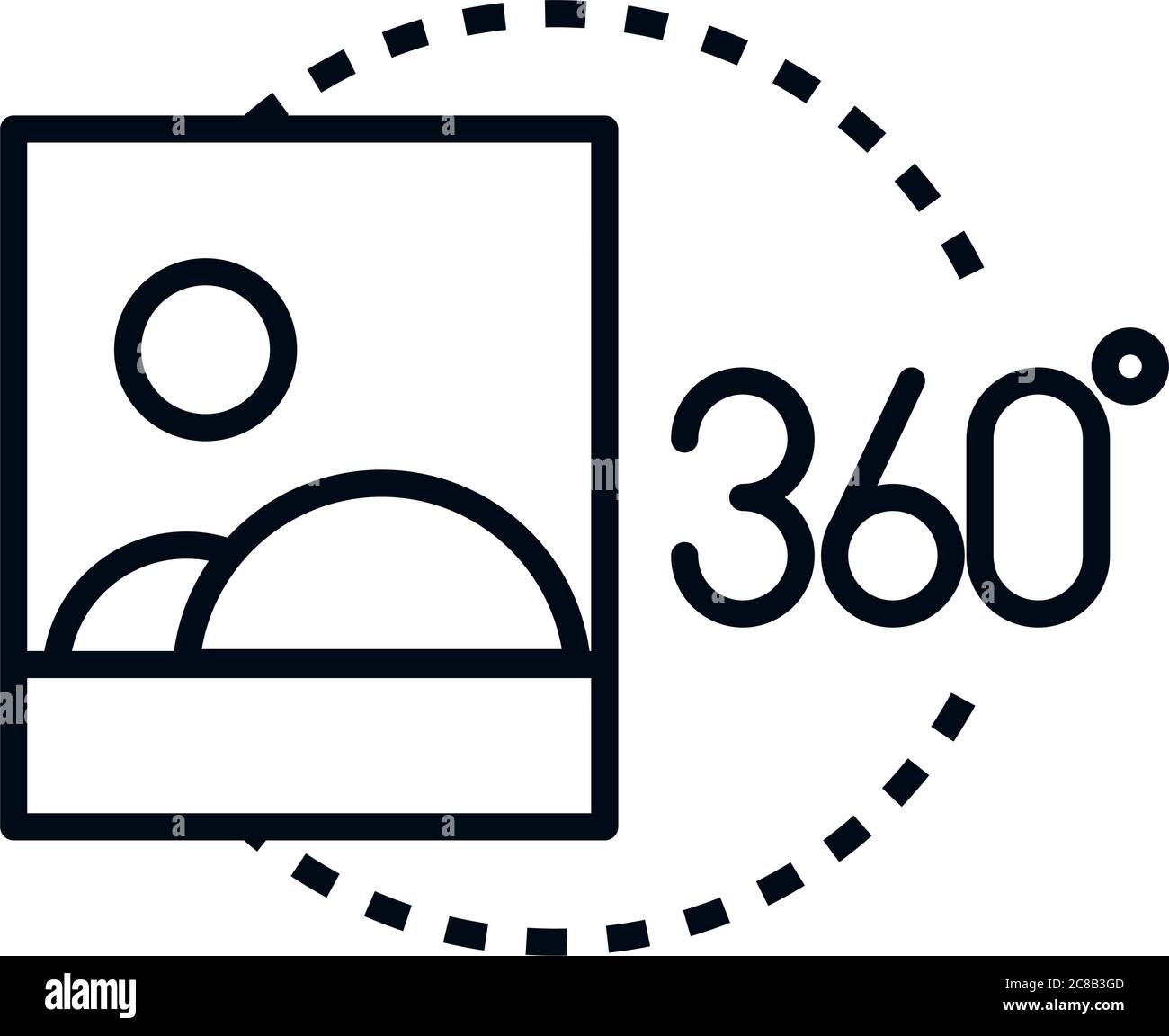 360 picture view virtual tour image linear style icon design vector illustration Stock Vector ...