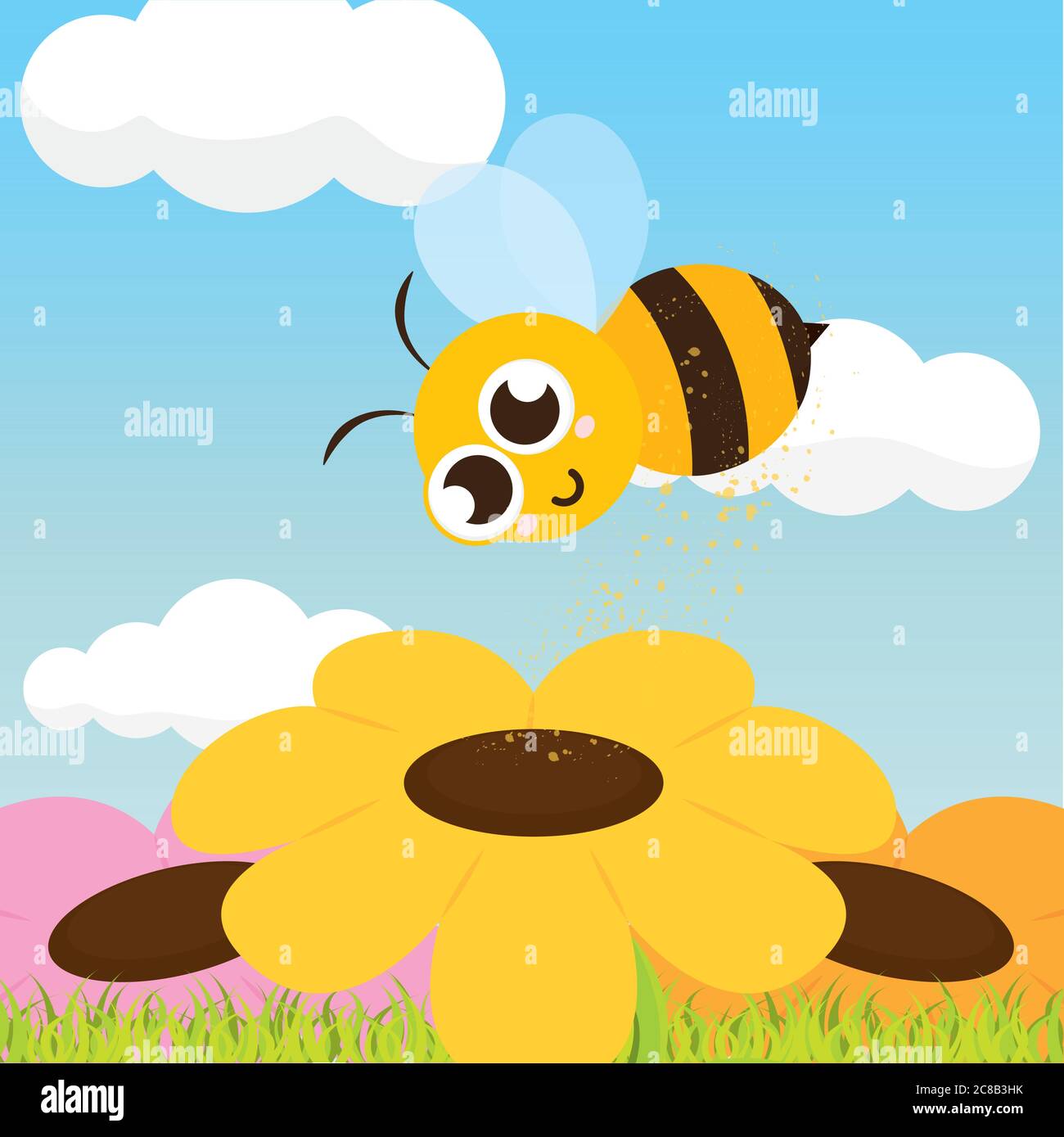 Cute bee cartoon Stock Vector Image & Art - Alamy