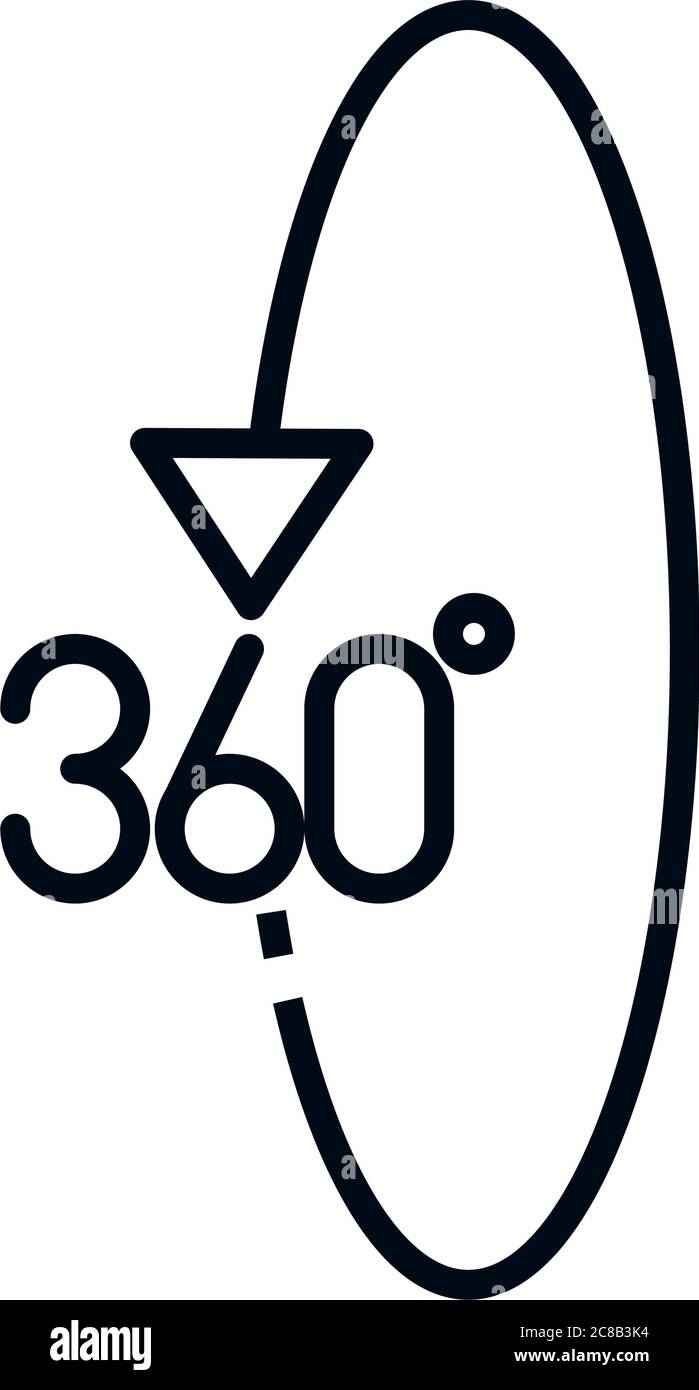 360 degree view virtual tour linear style icon design vector ...