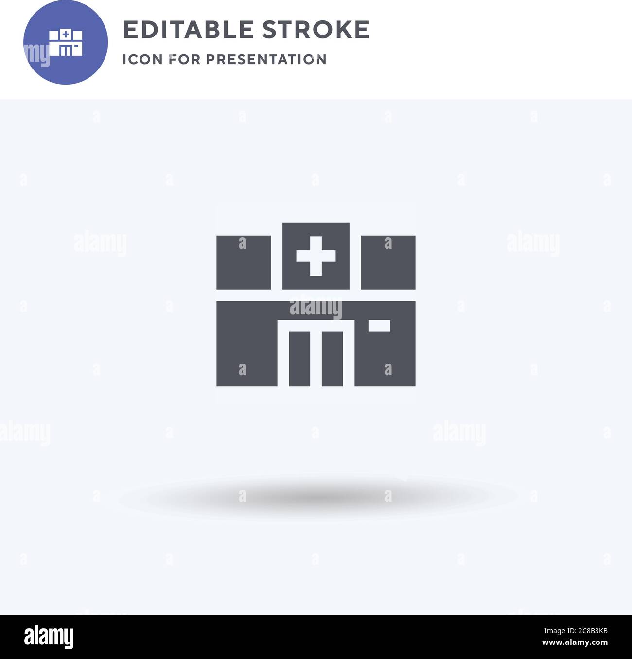 Clinic icon vector, filled flat sign, solid pictogram isolated on white ...