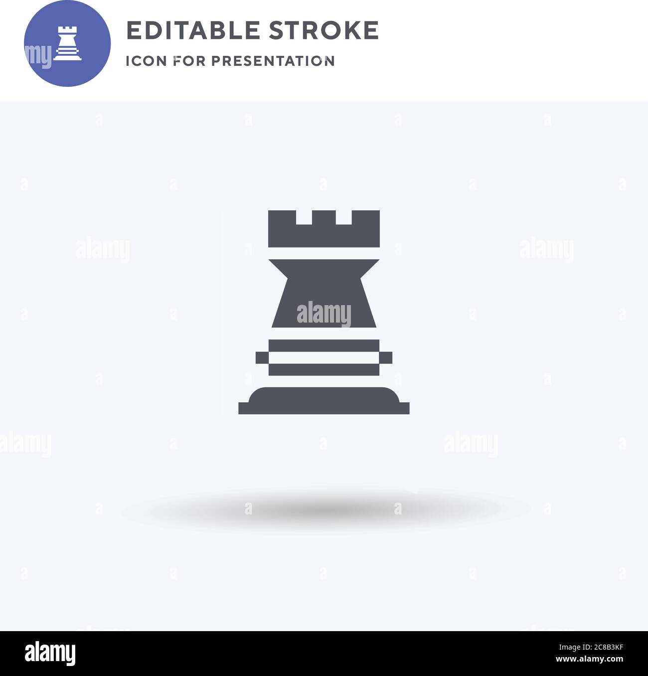 Rook icon vector, filled flat sign, solid pictogram isolated on white ...