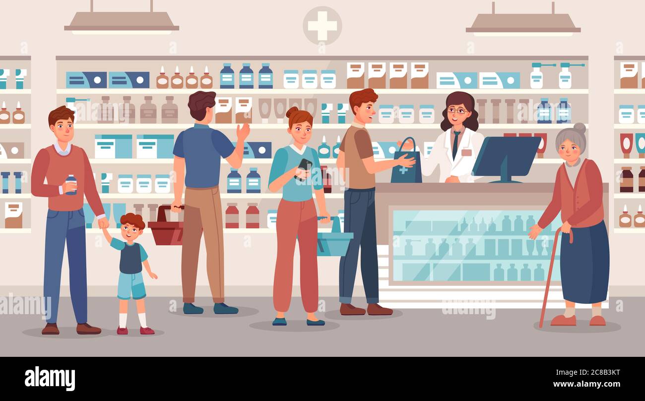 Druggist woman in medical Stock Vector Images - Alamy