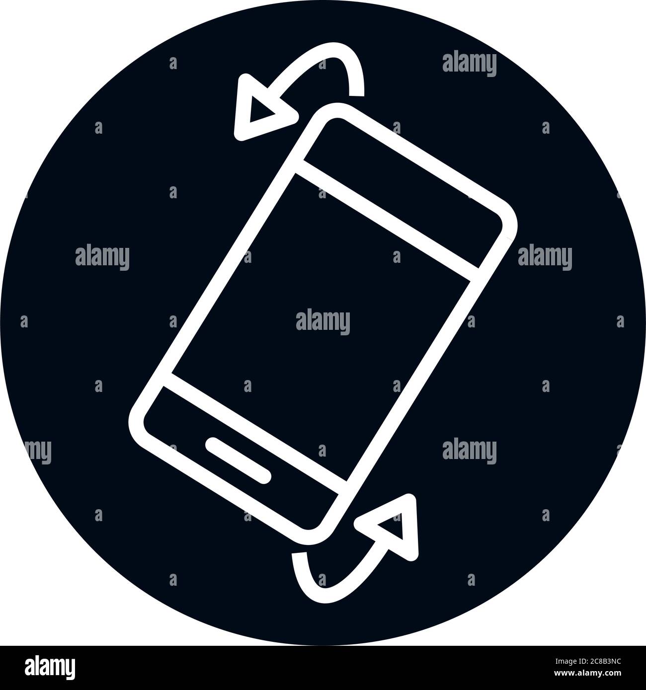 360 degree view smartphone block and line style icon design vector ...