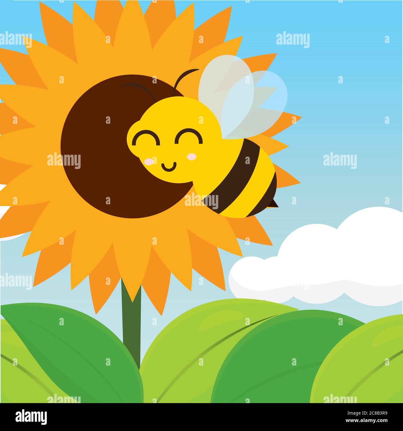 Cute bee cartoon Stock Vector Image & Art - Alamy