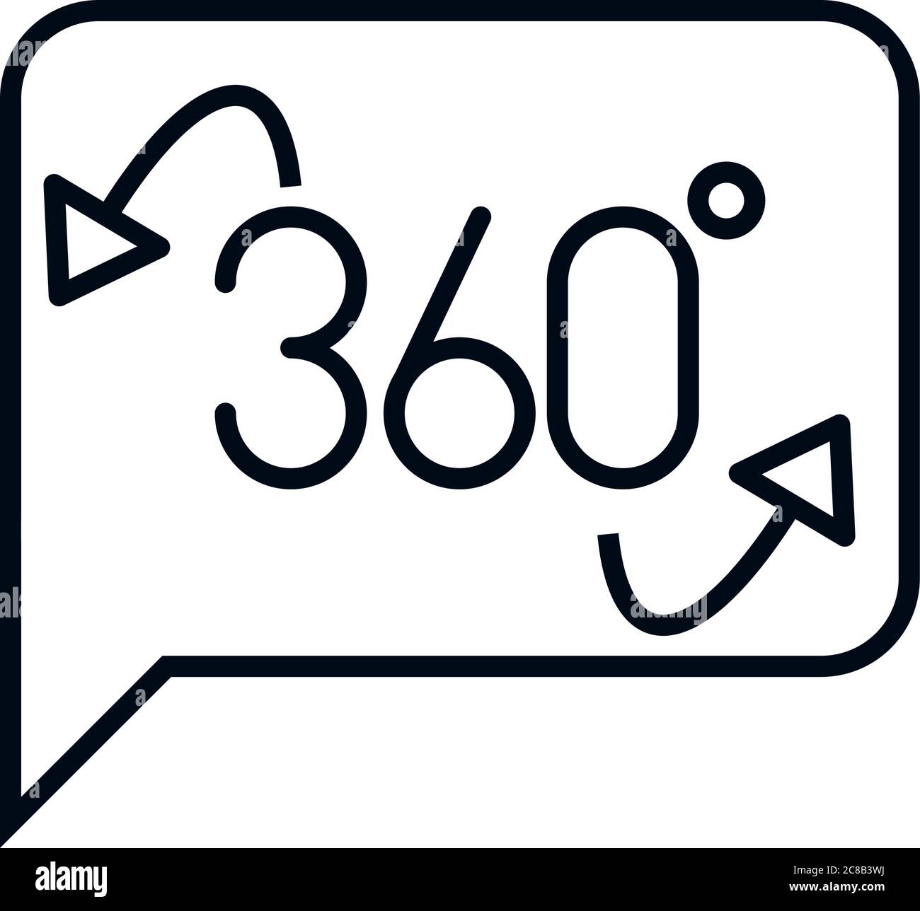 360 degree view virtual tour linear style icon design vector illustration Stock Vector Image ...