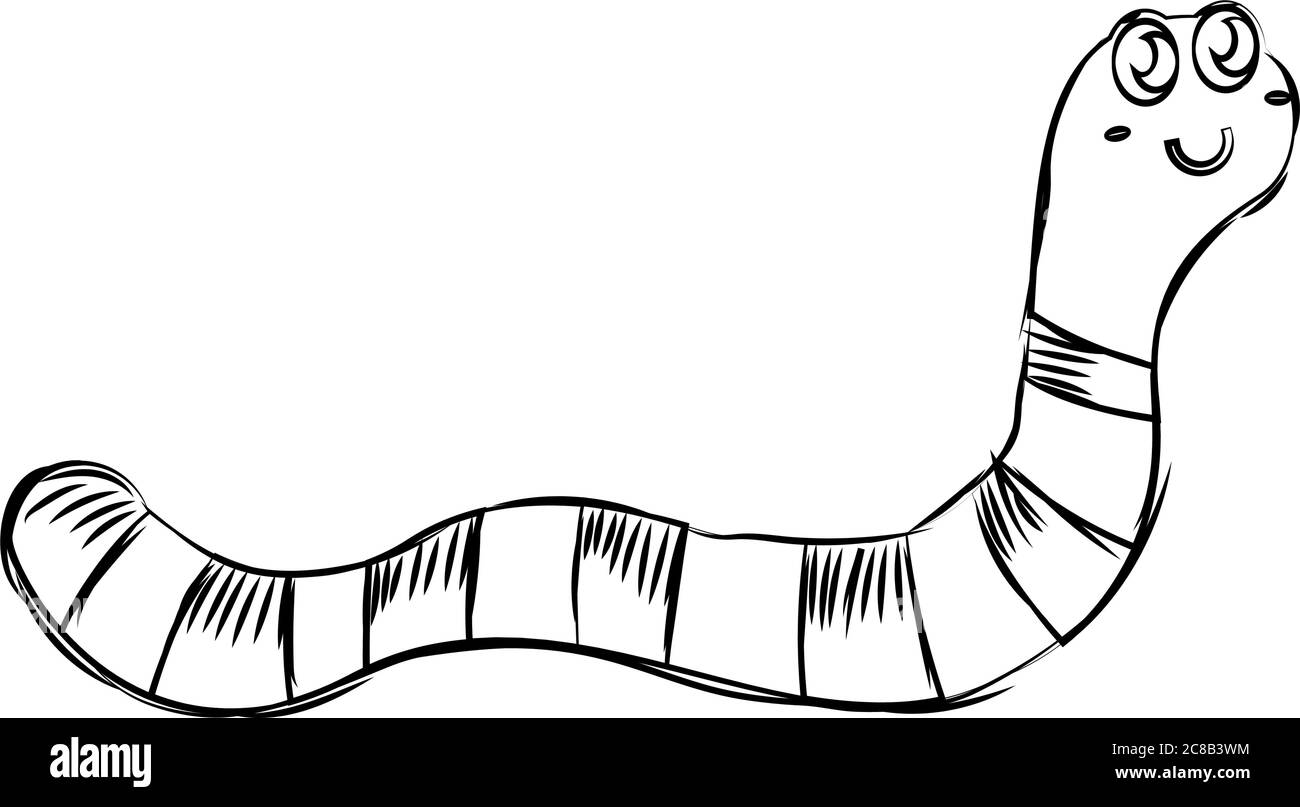Isolated cute worm cartoon Stock Vector Image & Art - Alamy