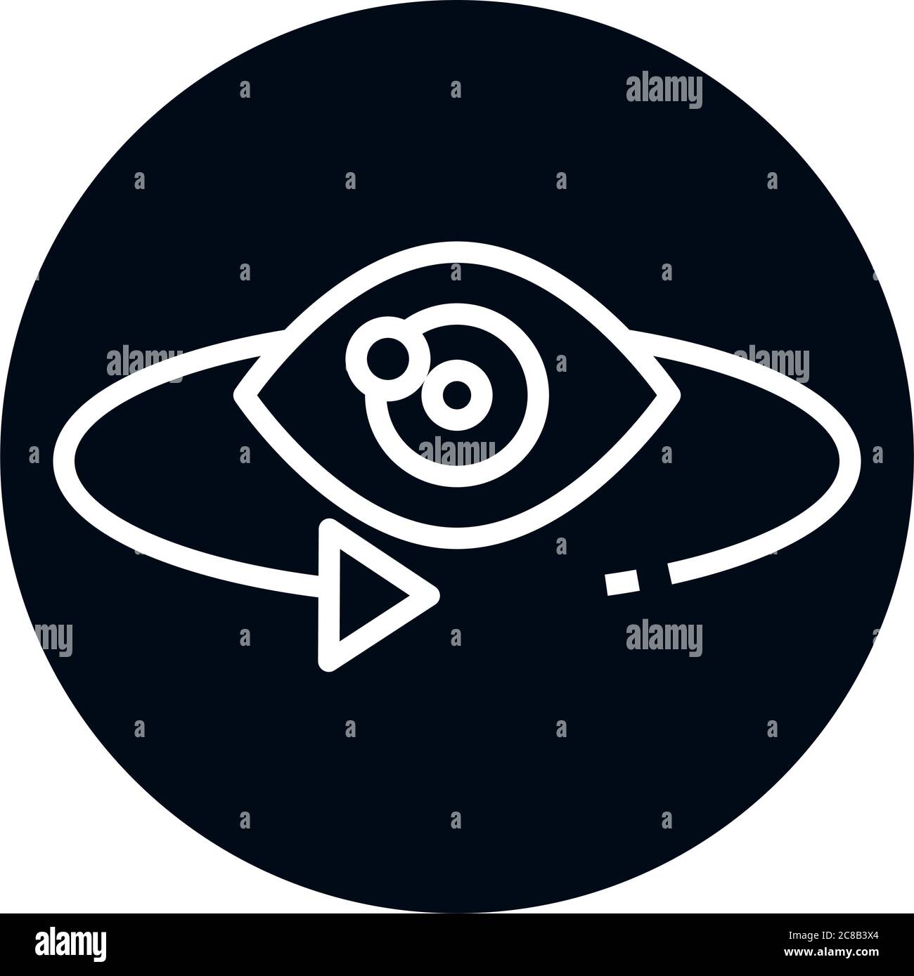 360 degree eye vision virtual reality block and line style icon design ...