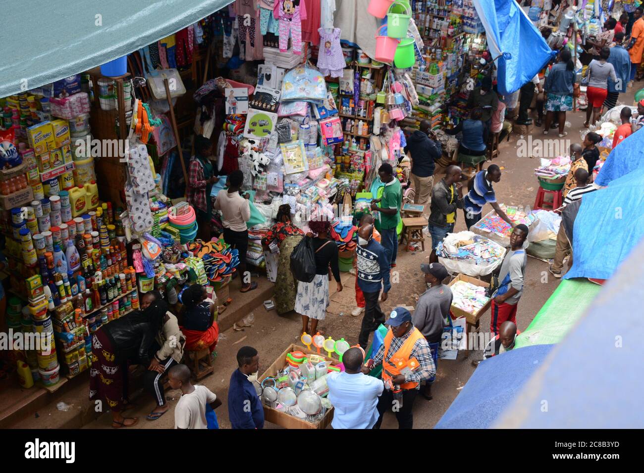 Kampala, Uganda. 22nd July, 2020. People shop at a shopping arcade in ...