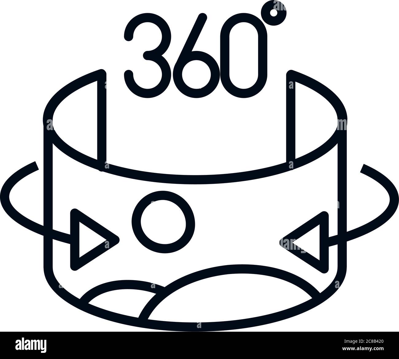 360 picture view virtual tour panorama linear style icon design vector illustration Stock Vector ...