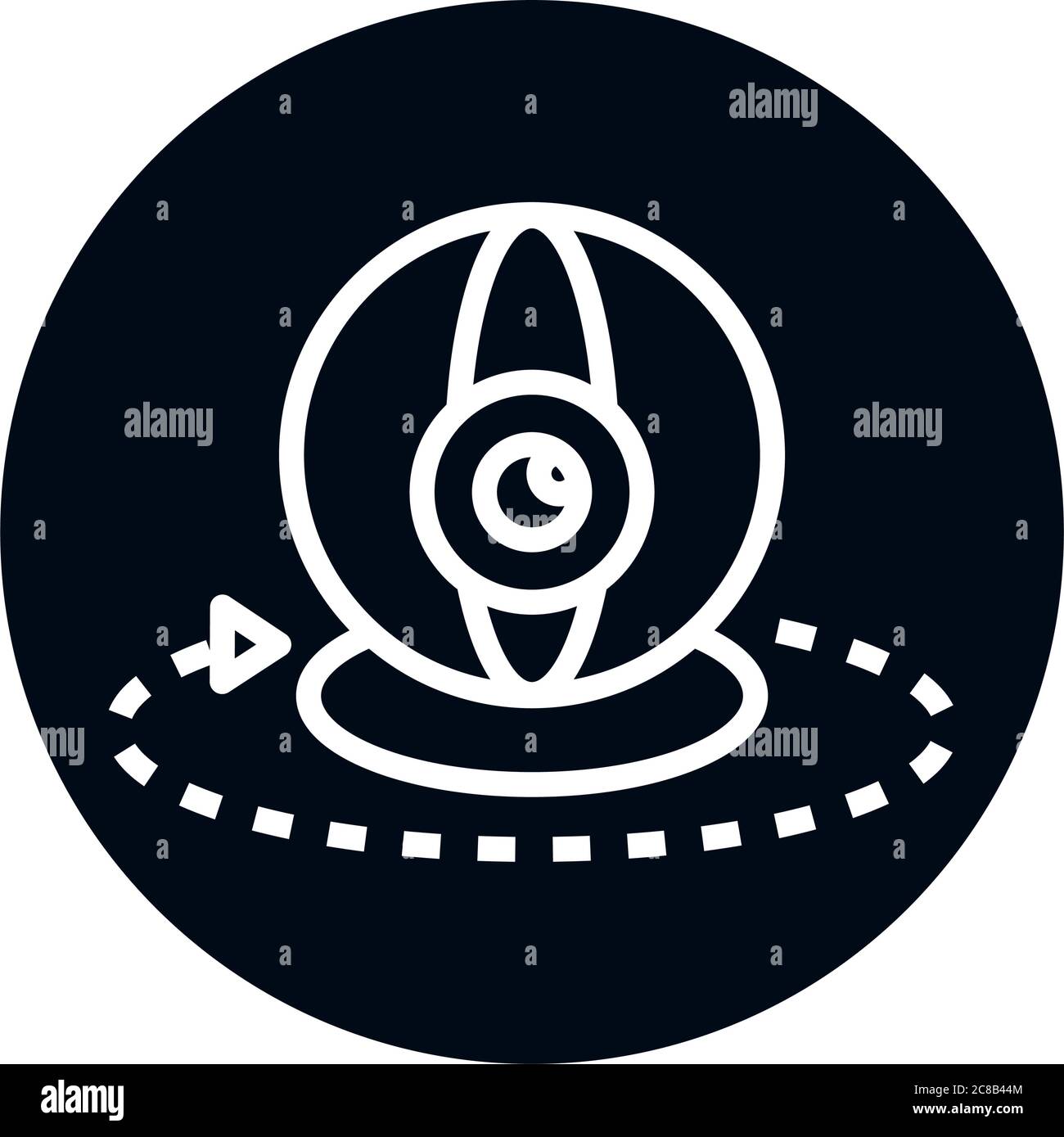 360 degree view panoramic video camera block and line style icon design ...