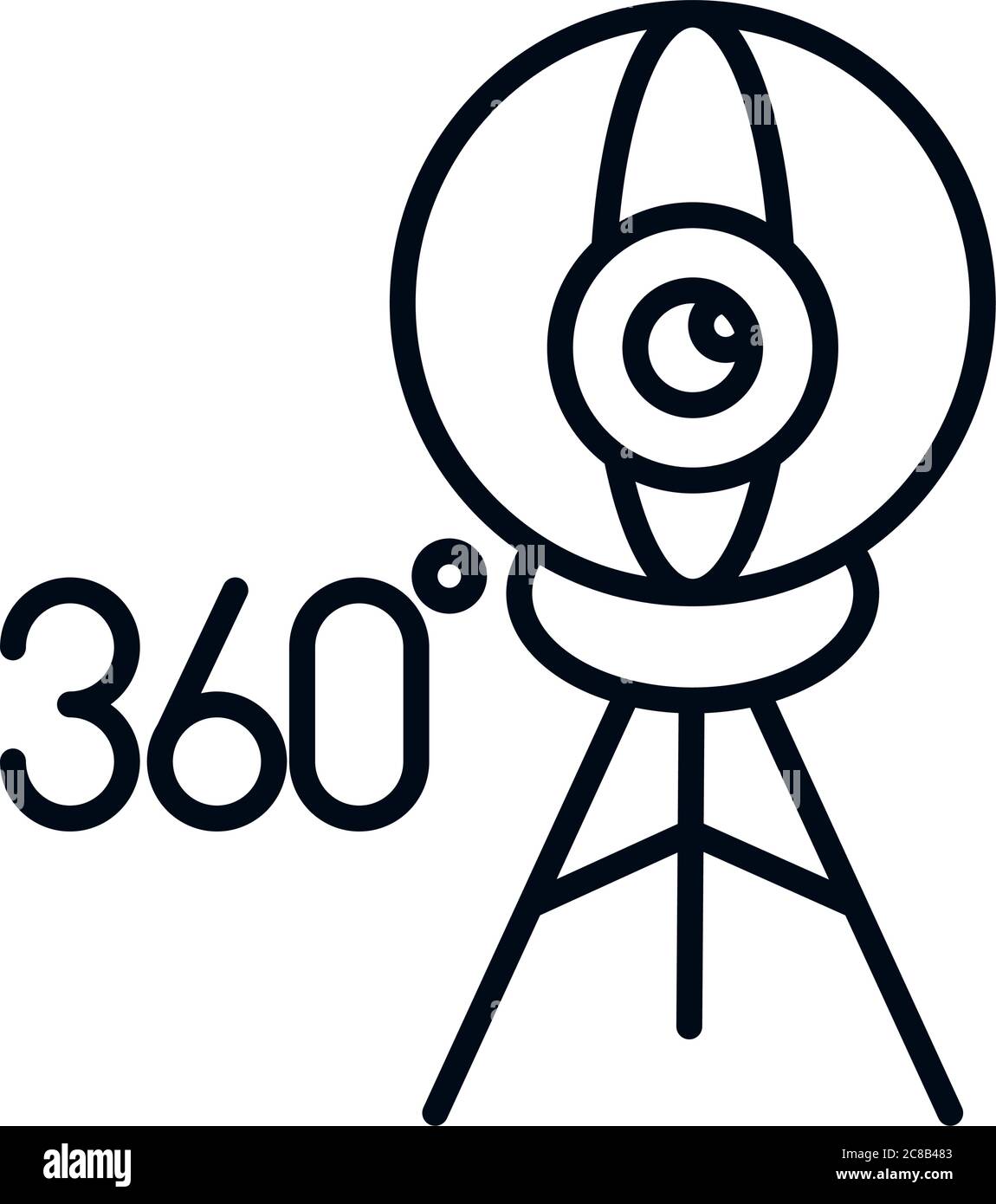 360 degree view virtual tour linear style icon design vector illustration Stock Vector Image ...