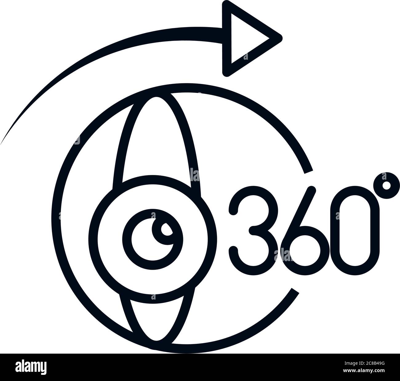 360 degree view virtual tour linear style icon design vector illustration Stock Vector Image ...