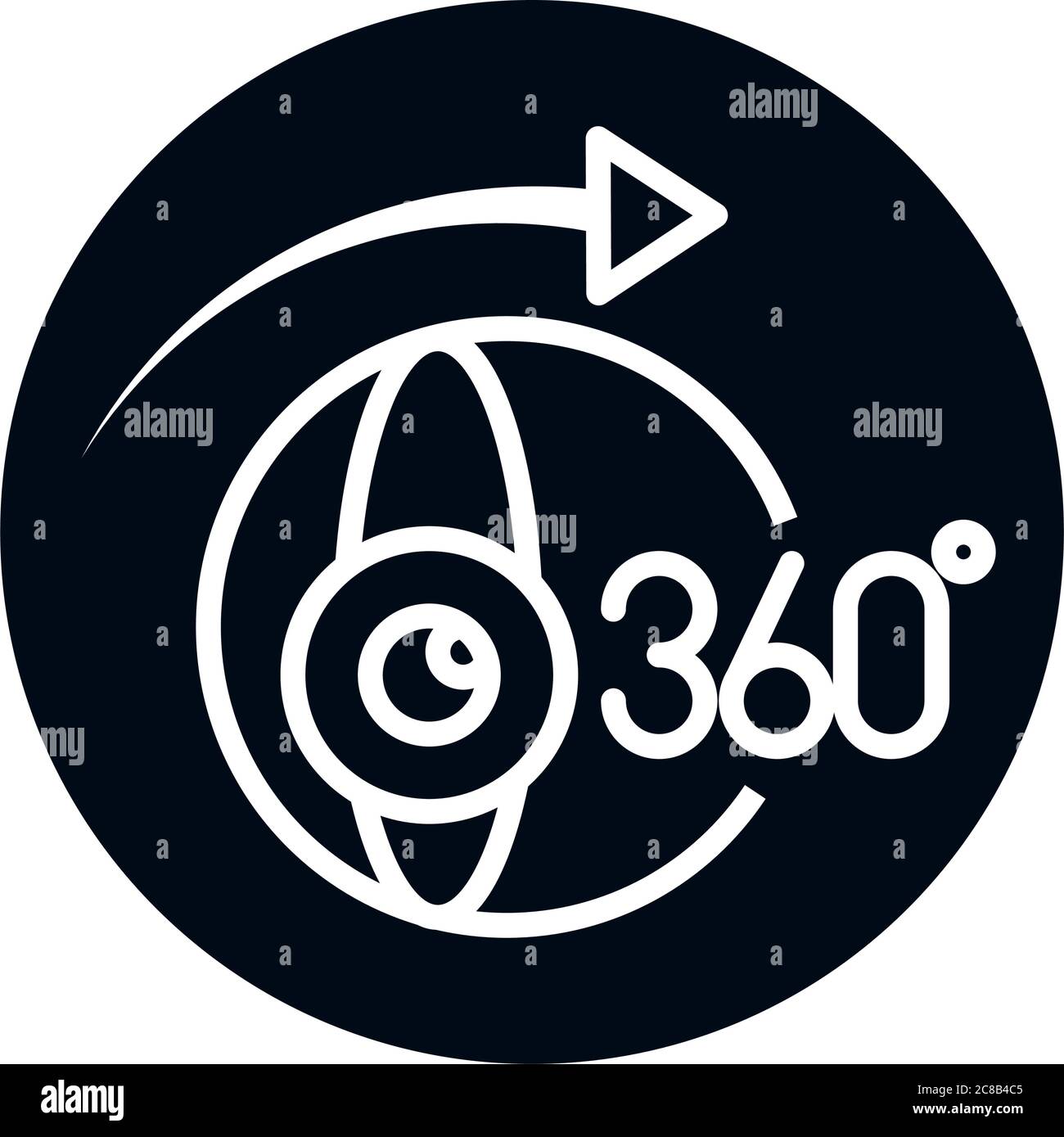 360 degree view virtual tour block and line style icon design vector illustration Stock Vector ...