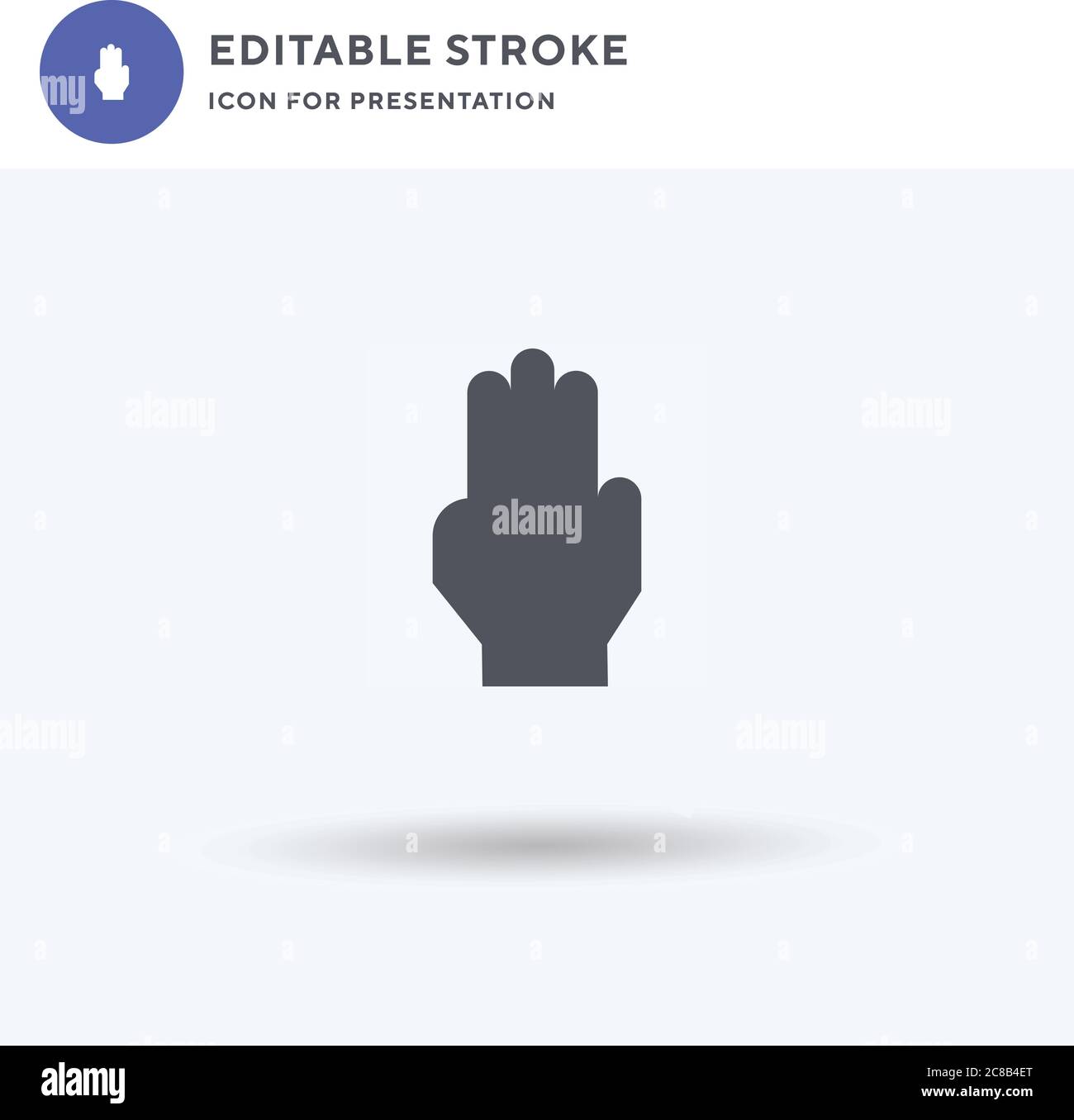 Hand icon vector, filled flat sign, solid pictogram isolated on white ...