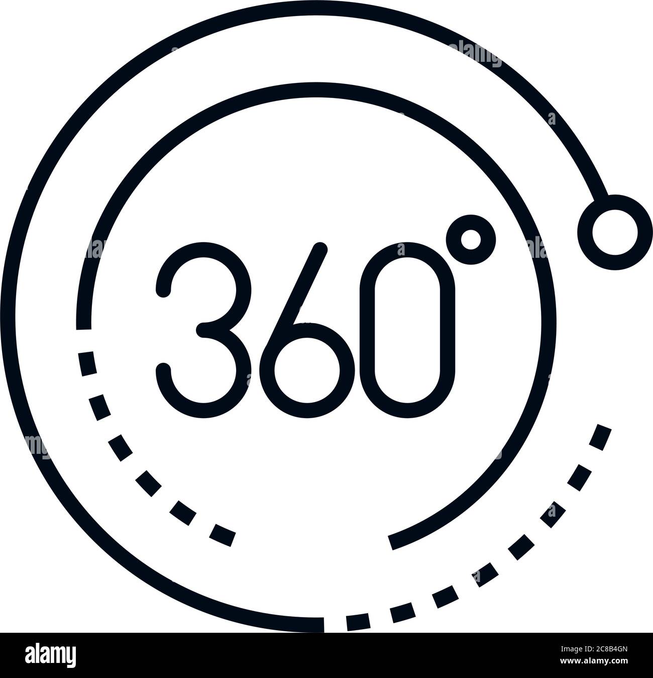 360 degree view virtual tour linear style icon design vector ...