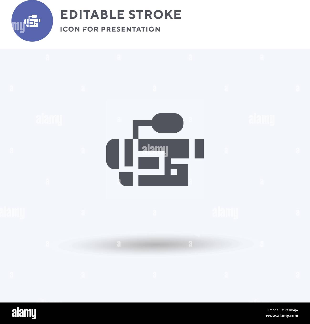 Video Camera icon vector, filled flat sign, solid pictogram isolated on ...