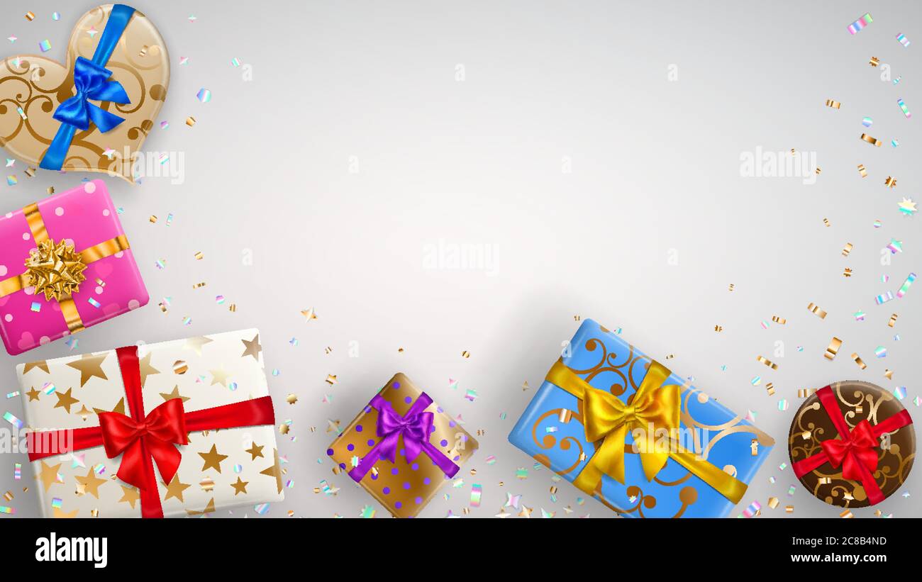 Gifts colorful ribbon christmas Stock Vector Images - Alamy