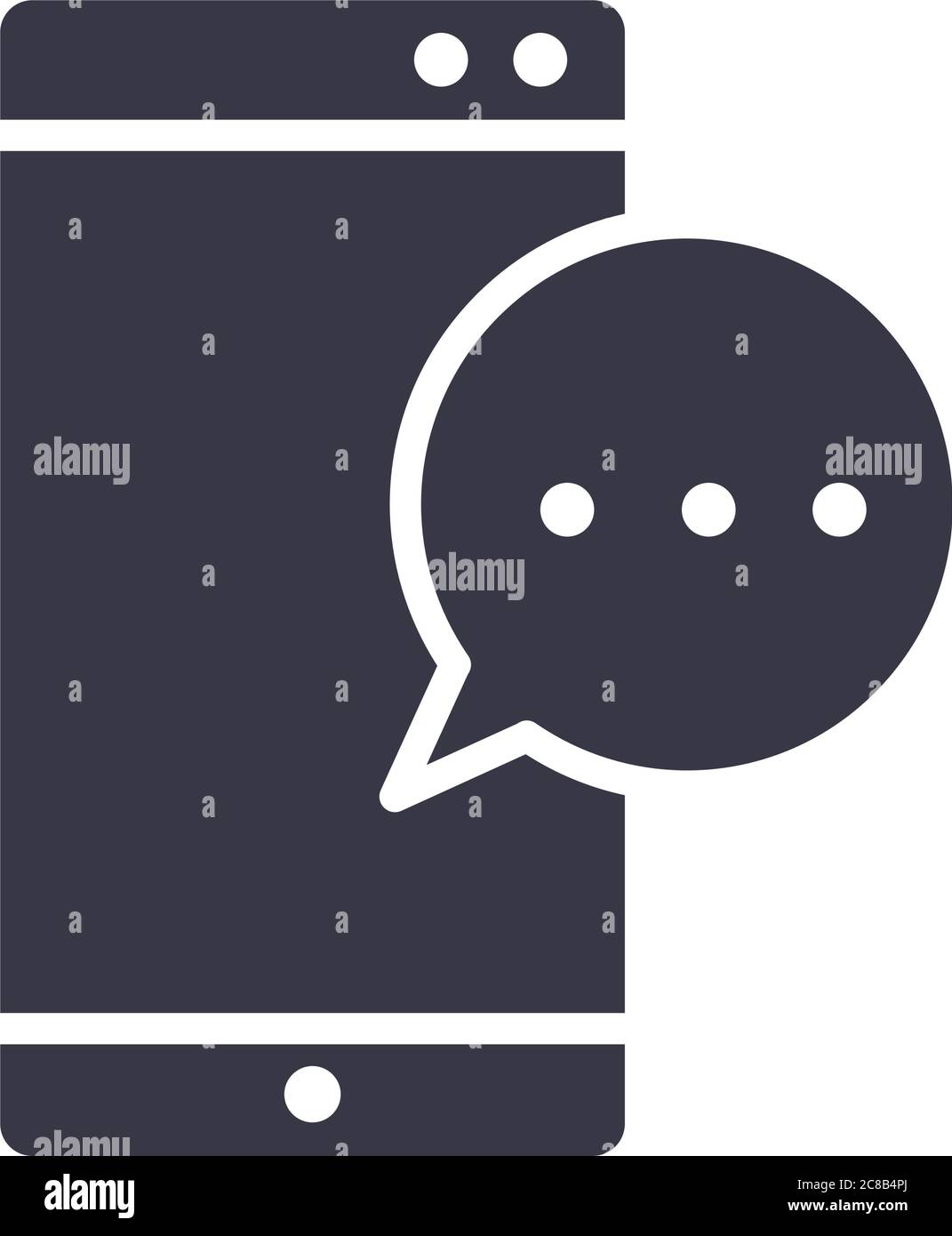 smartphone sms message bubble device technology silhouette style design ...