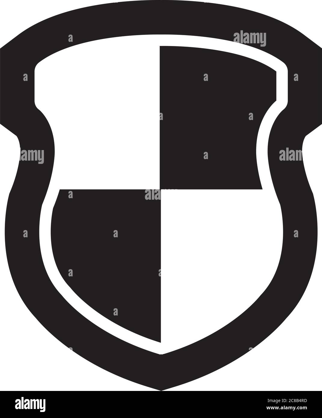 checked shield icon over white background, half line half color style ...